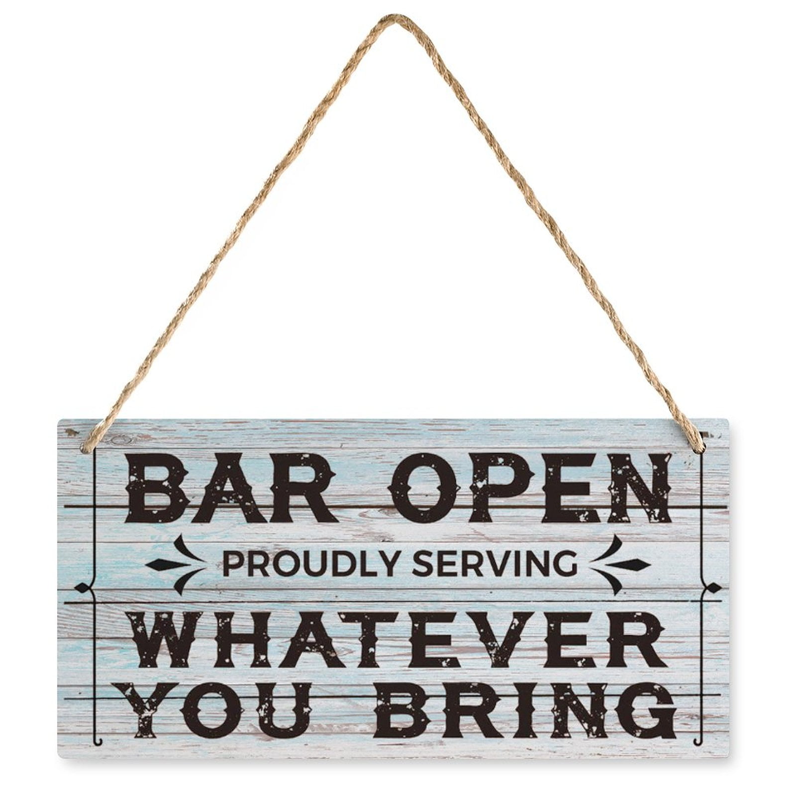 Bar Open Proudly Serving Sign Bar Wooden Hanging Sign Front Door Decor ...