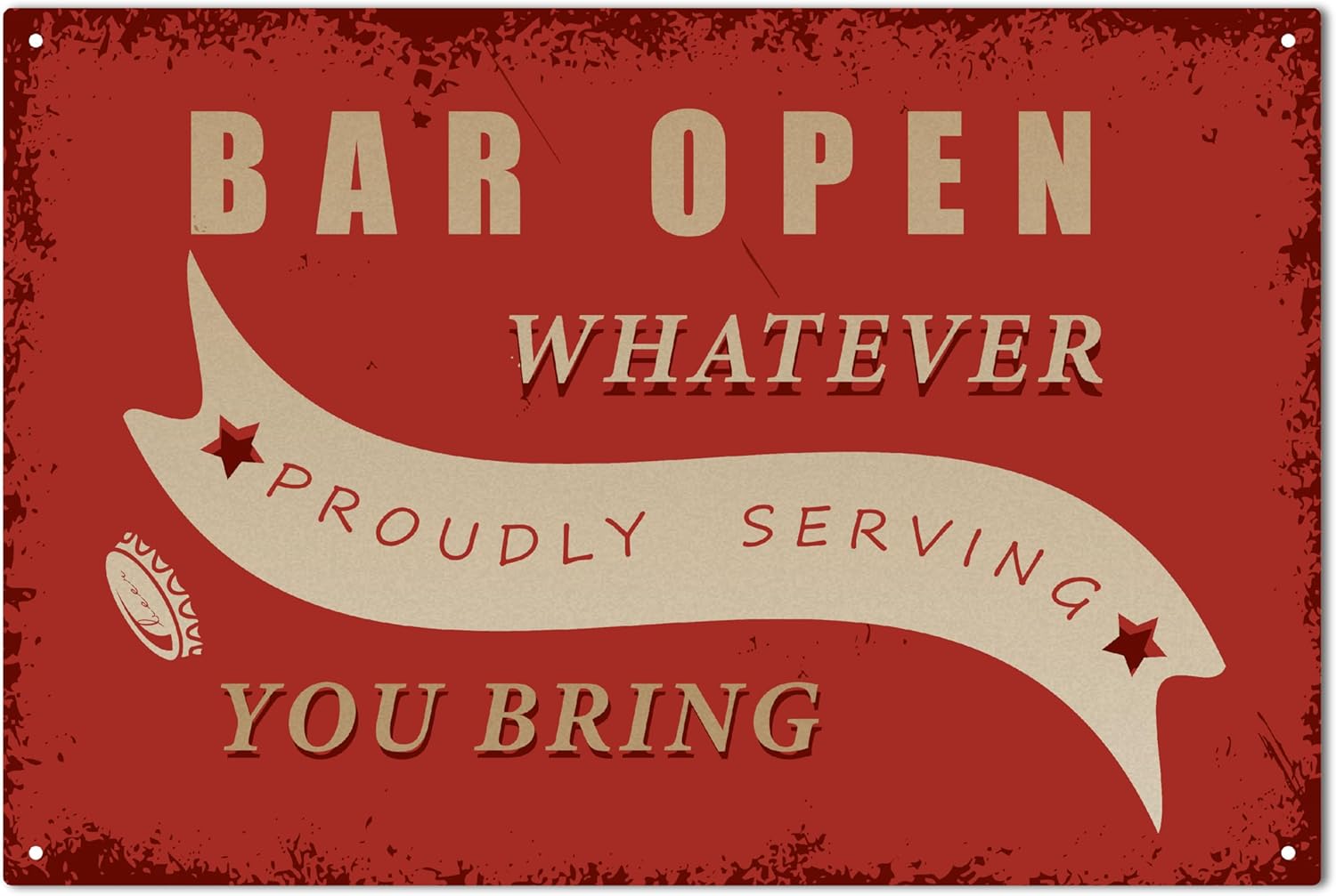 Bar Open Sign Vintage Metal Tin Sign Coffee Bar Wall Decor Poster Retro ...