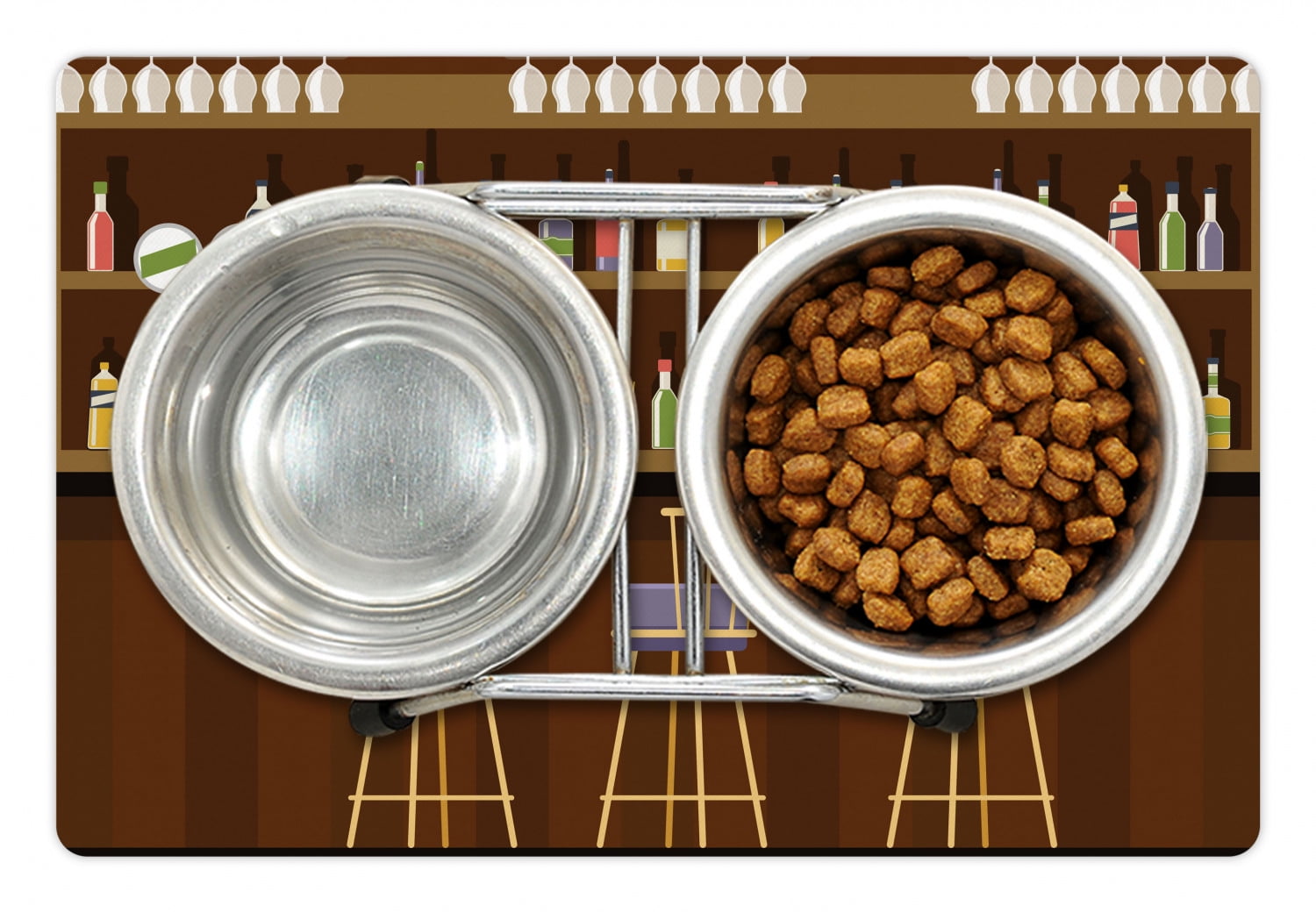 Bar Pet Mat for Food and Water, Nightclub Pub Scene Tavern Venue with ...