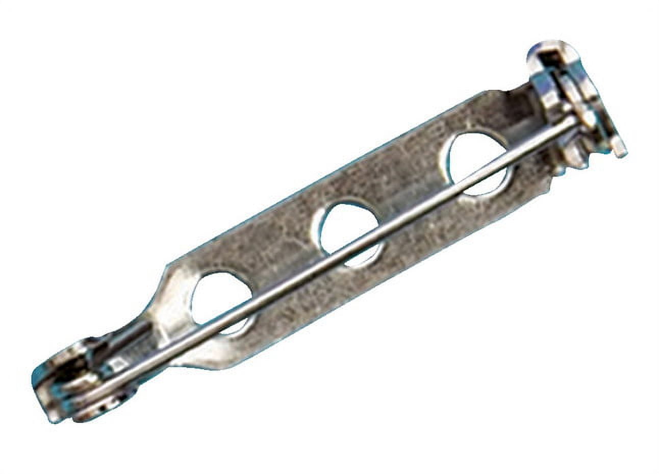 Bar Pin Back with Safety Catch, 1 in, Nickel, Pack of 12 - Walmart.com