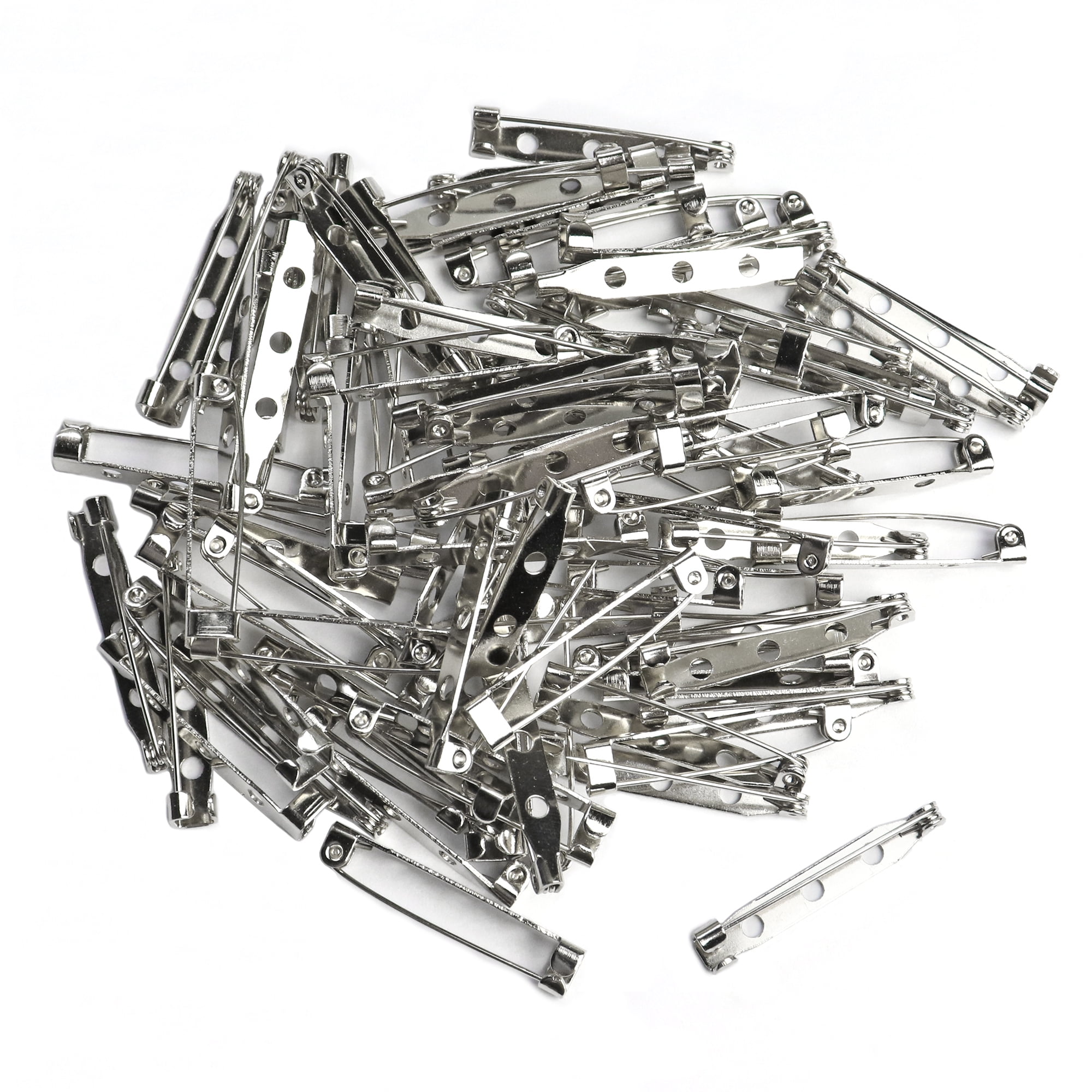 Bar Pins Brooch Clasp Pin Backs Safety Pin 100 Pieces Silver for Name ...