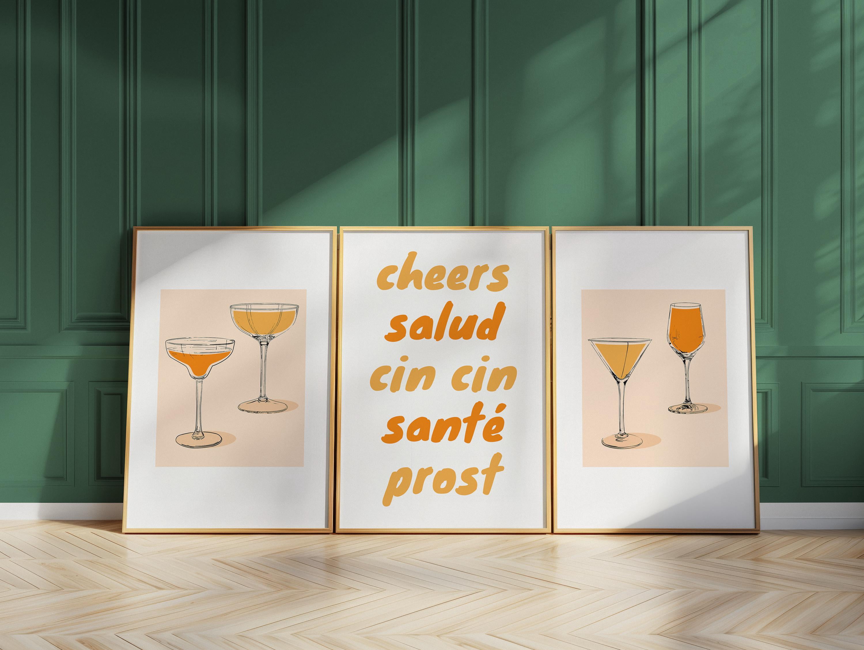 Bar Posters Trendy Bar CArt Bar Cart Decor Minimalist Lounge Decor Wall ...