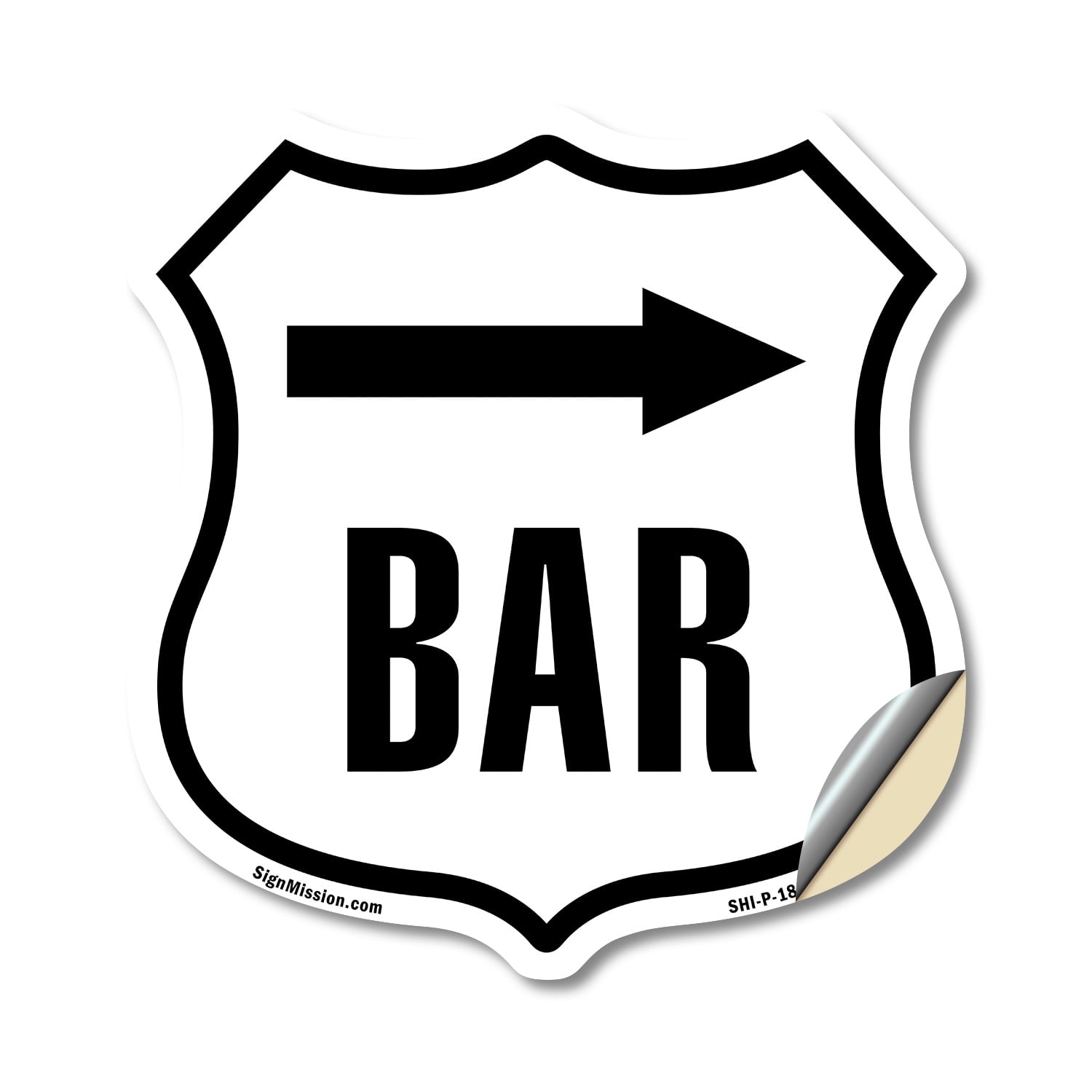 Bar Right (2 Pack) 18 inch X 18 inch Shield Shaped Heavy Duty 3.2 mil ...