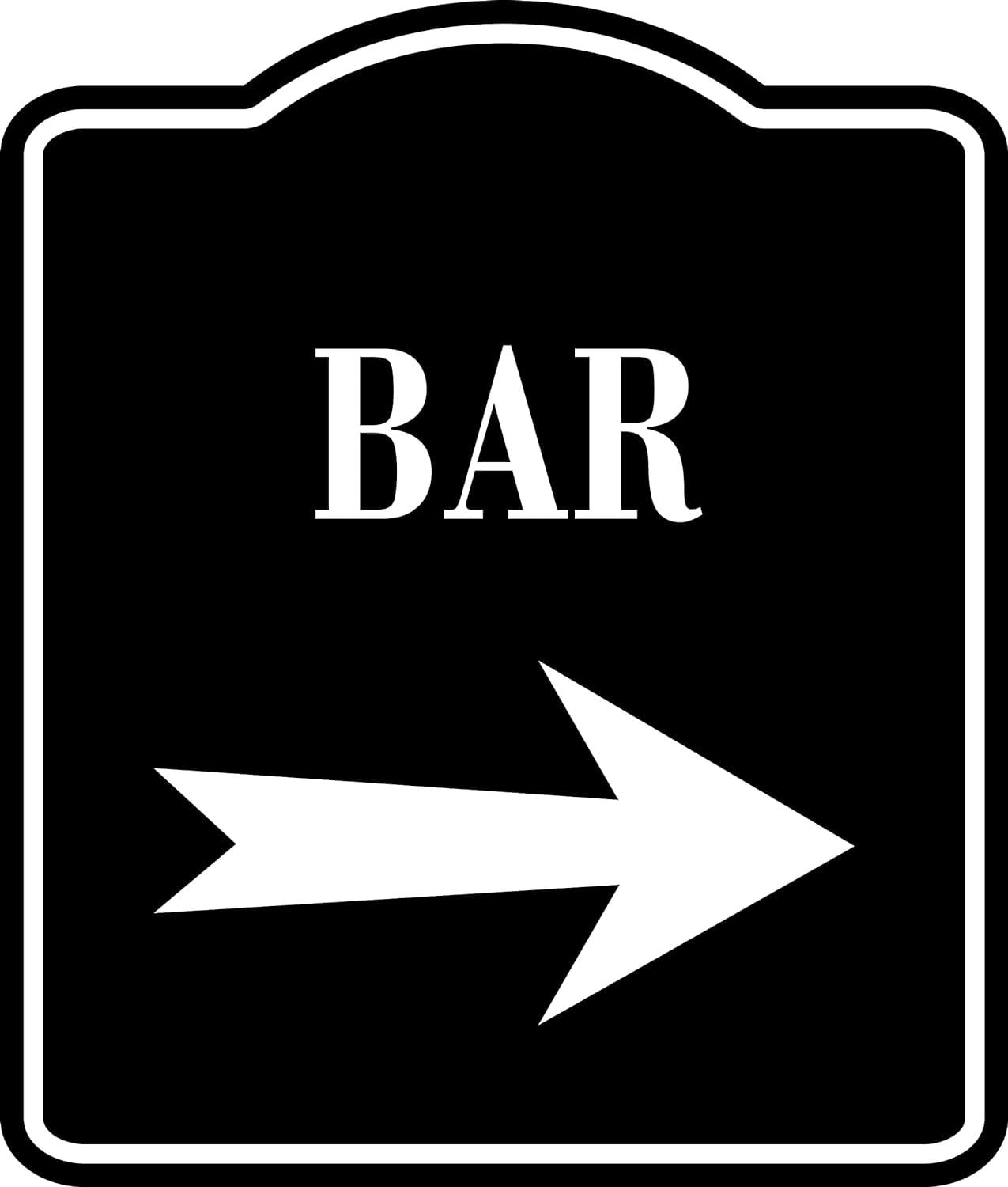Bar Right Arrow BLACK Aluminum Composite Sign, 8.5"x10" - Walmart.com