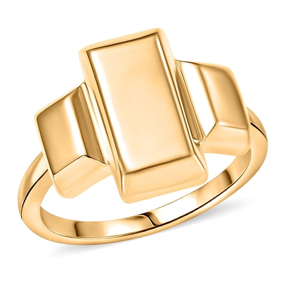 Bar Ring in 18K Yellow Gold Plated Bronze Size 6 Christmas Gifts ...