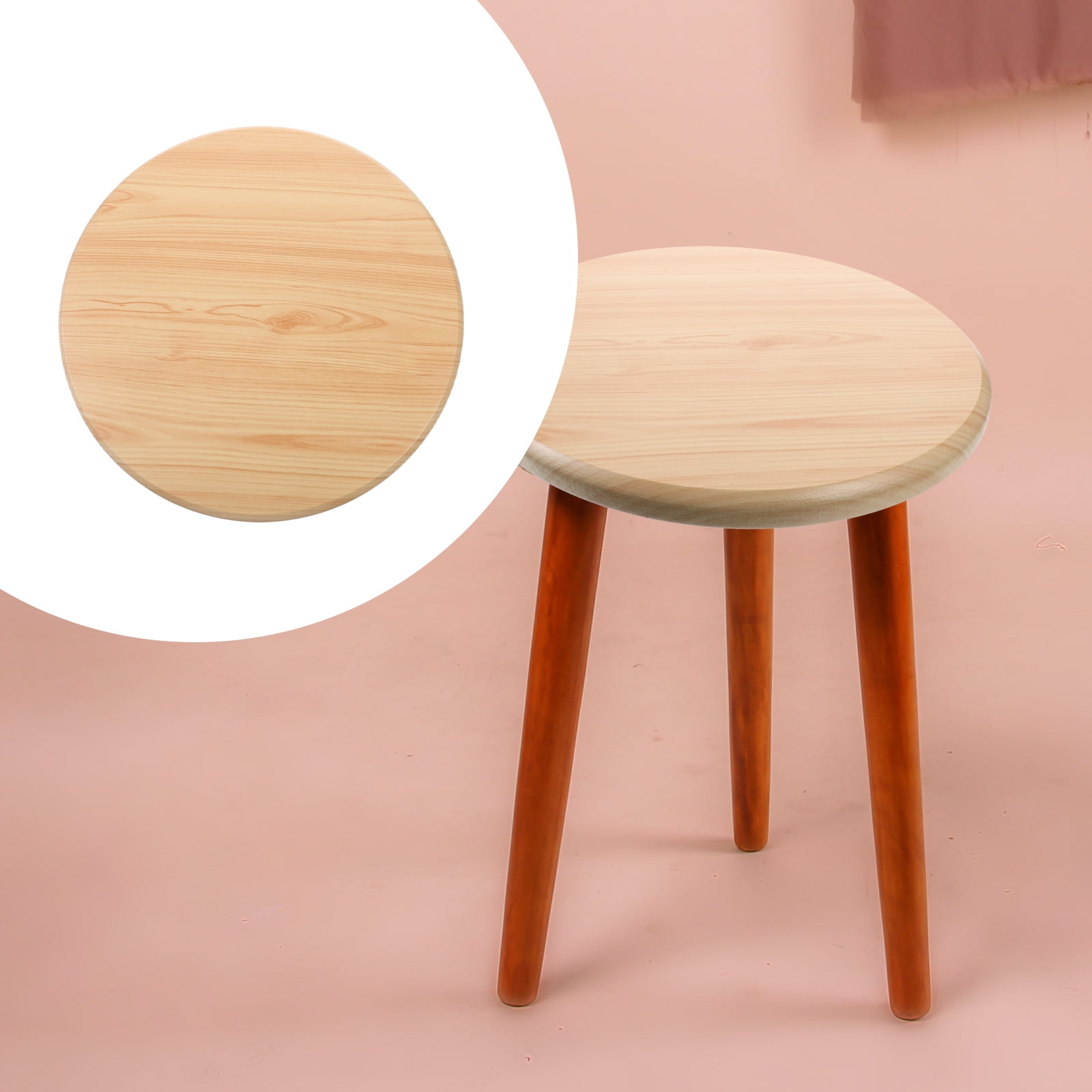 PENIKOKO Stool Wooden Seating Part Replacement for Round Stool Dining ...