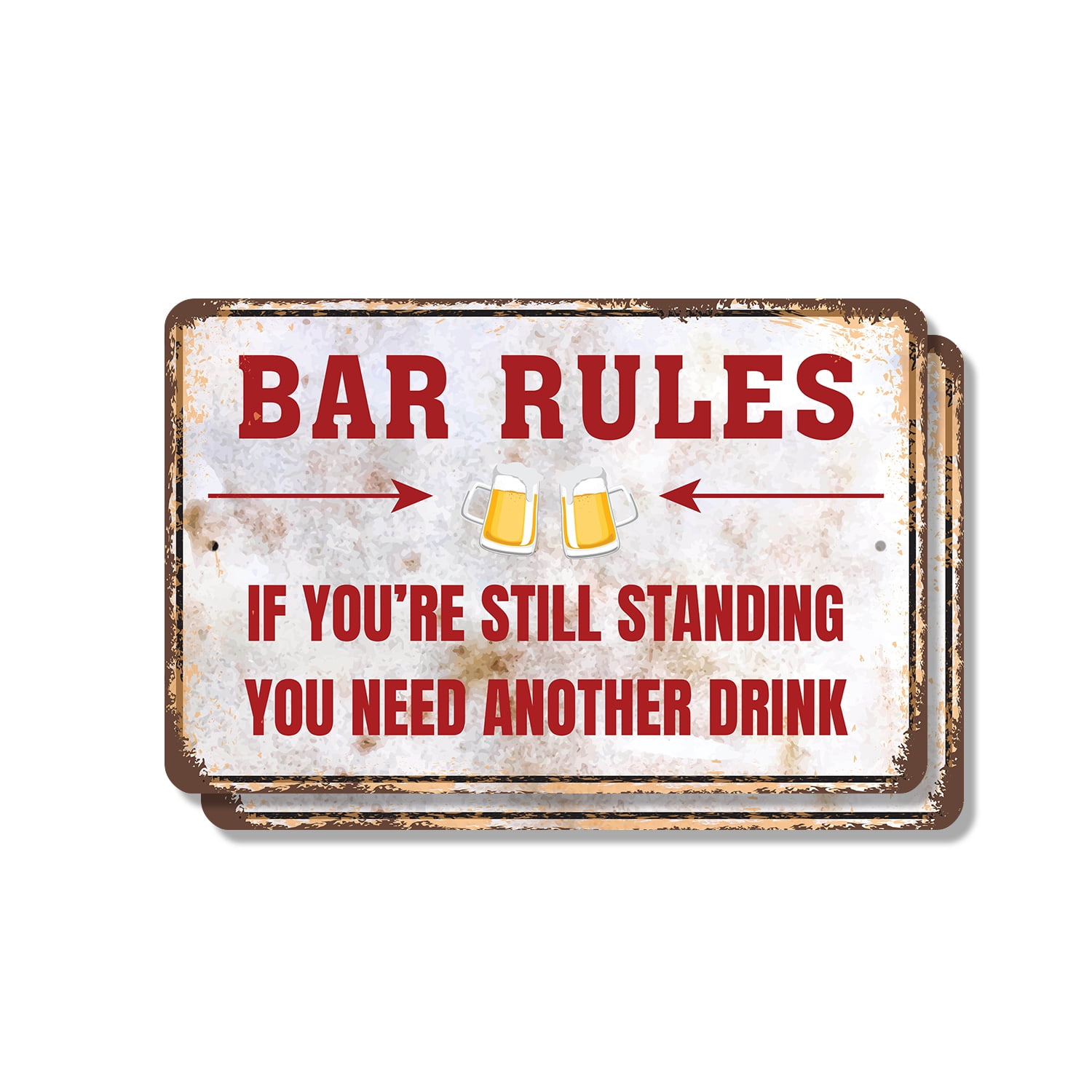 Bar Rules: If You’re Still Standing (2 Pack) 8 Inch x 12 Inch Novelty ...