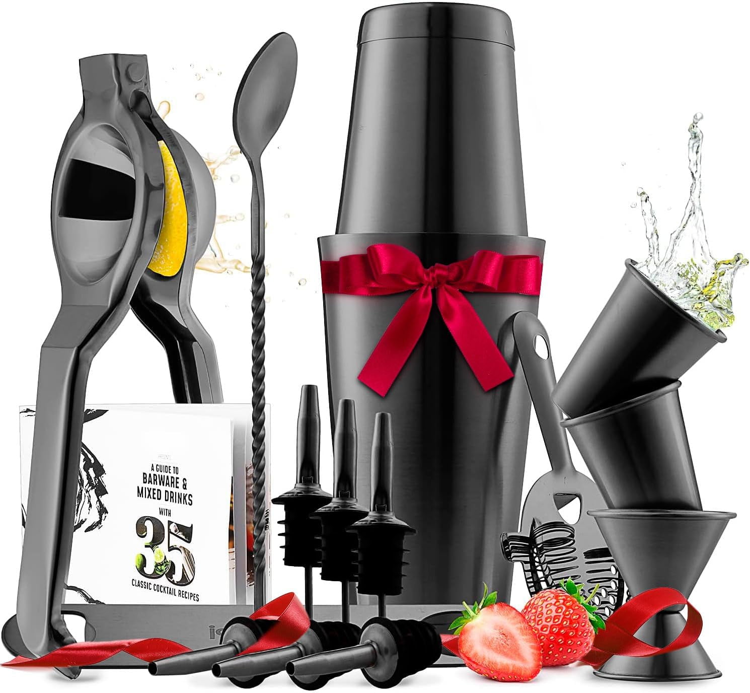 Bar Set Cocktail Shaker Set, Stainless Steel Mixology Bartender Kit, 16 ...