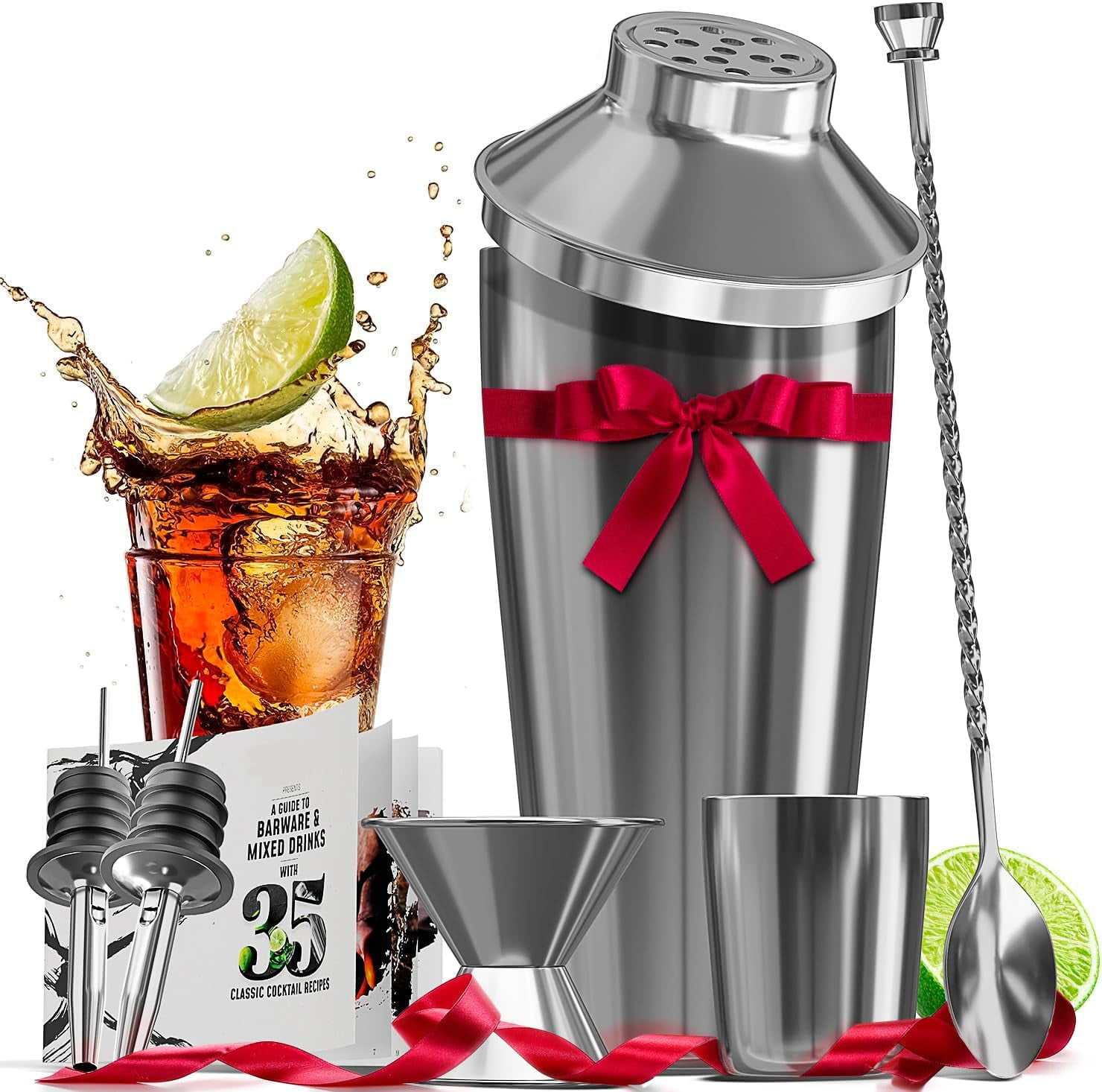 Bar Set Cocktail Shaker Set, Stainless Steel Mixology Bartender Kit, 16 ...