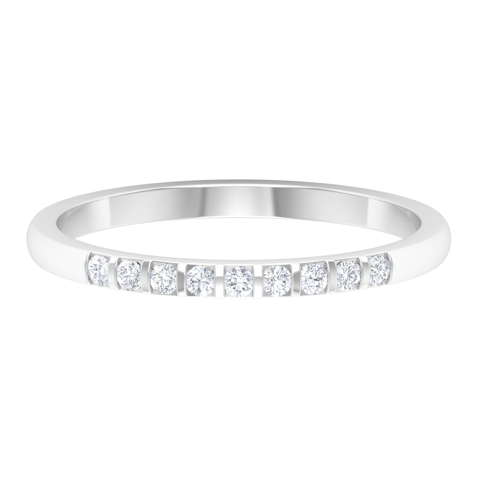 Bar Set Moissanite Stackable Ring Enhancer, 14K White Gold, US 4.50 ...