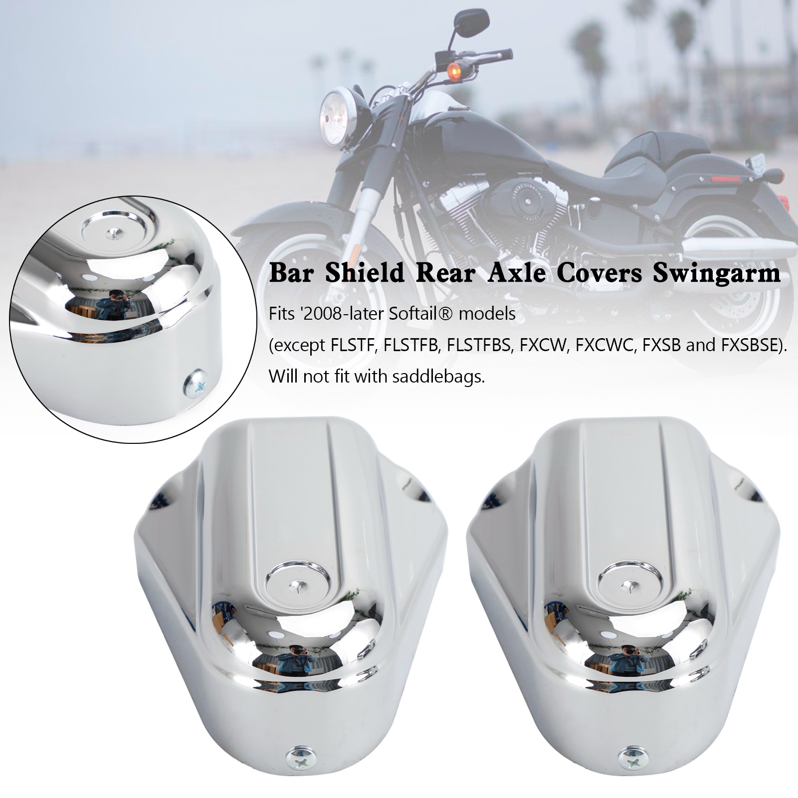 Bar Shield Rear Axle Covers Swingarm For Softail FLS FLSTN 2008-2020 ...