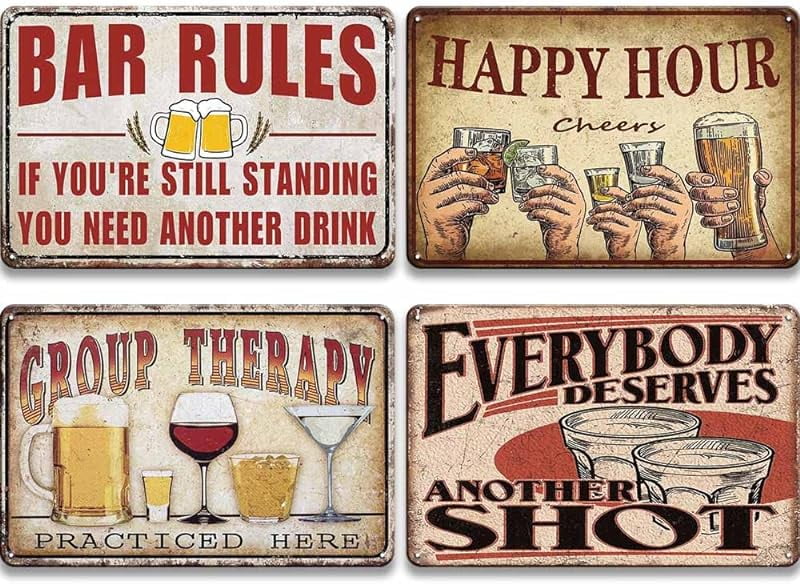 Bar Shots menu metal sign, vintage bar sign wall decor for your home ...