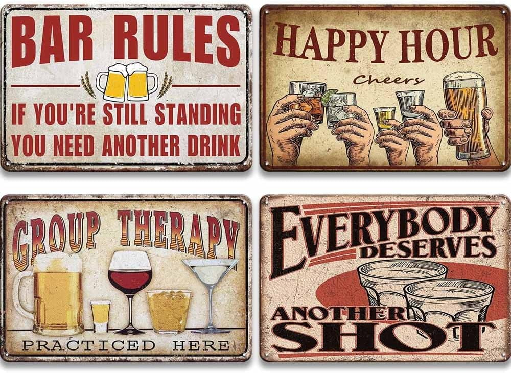 Bar Signs for Home Bar Vintage Metal Tin Signs, Bar Accessories Man ...