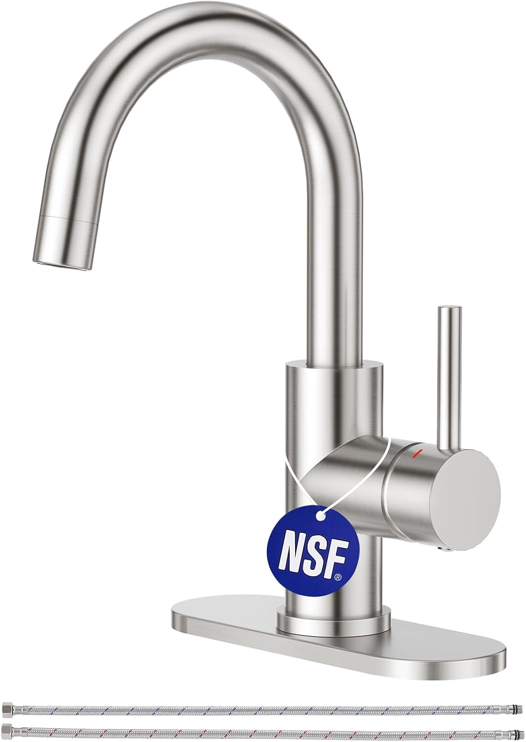 Bar Sink Faucets 1 Hole Single Handle Small Kitchen Faucet 360 Swivel ...