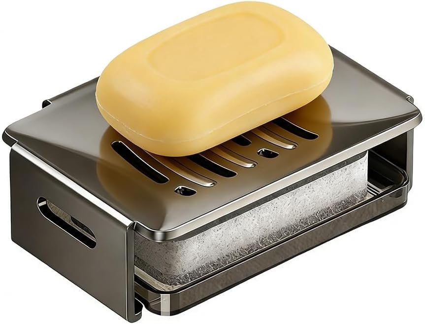 Bar Soap Holder with Absorbent Sponge for Shower, 304 Stainless Steel ...