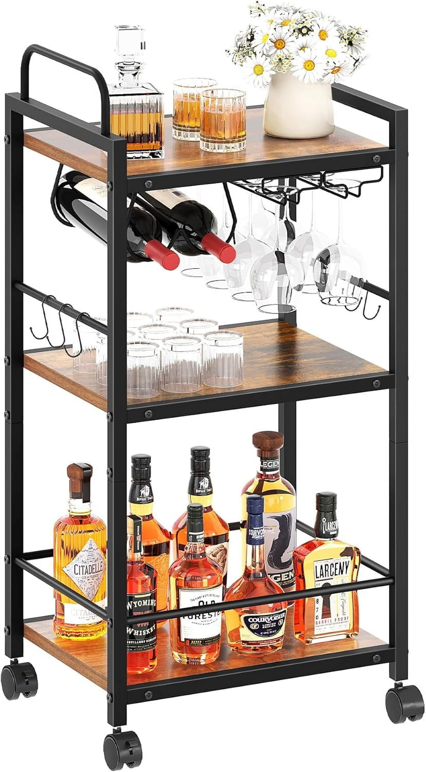 Bar Space-Saving Rack Cart for The Home, 3 Tier Kitchen Space-Saving ...