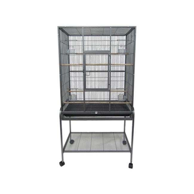 Bar Spacing Aviary Cage With Stand- Antique Silver - Walmart.com