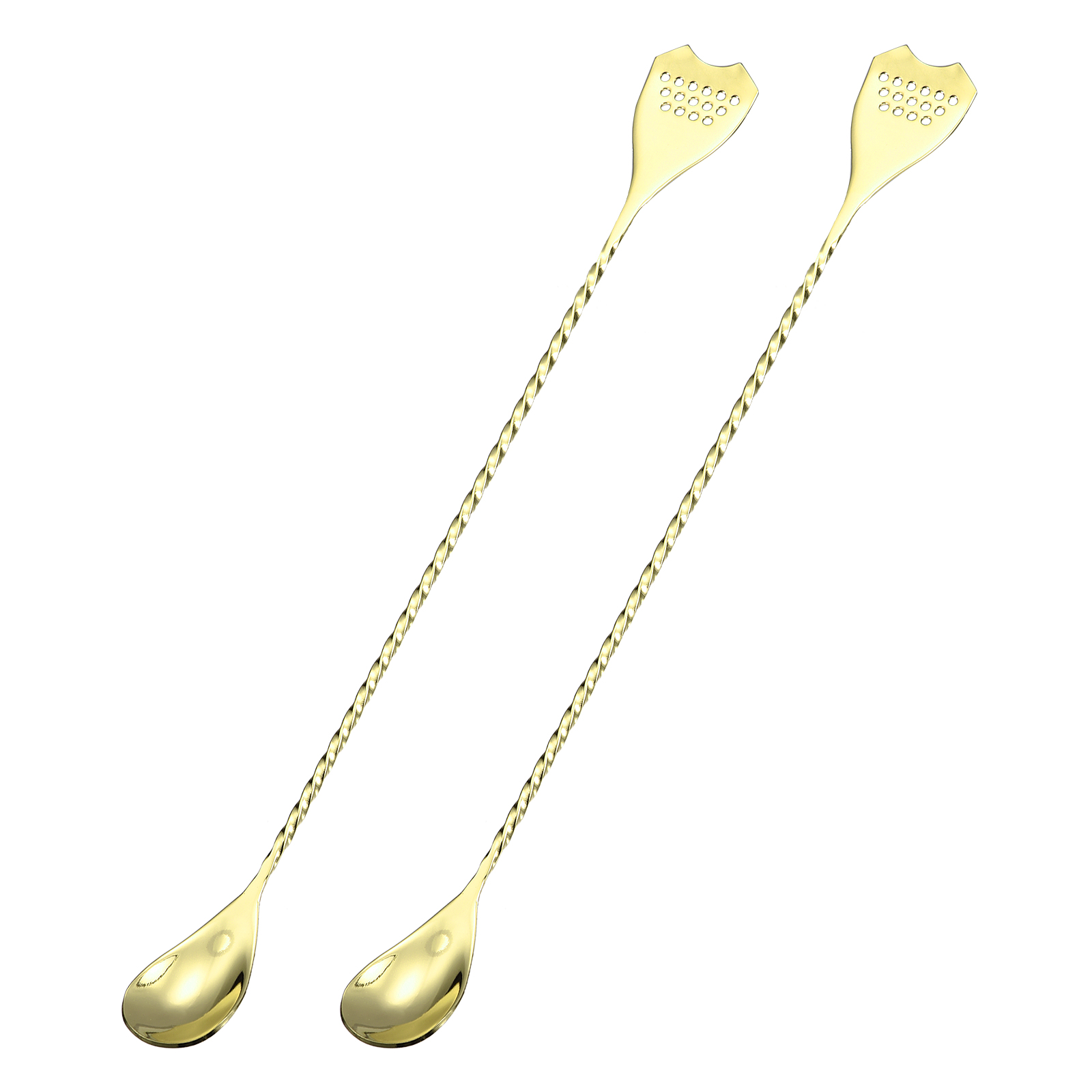 Bar Spoon Cocktail Mixing Spoon, 2Pack 12" Stainless Steel Double Head ...