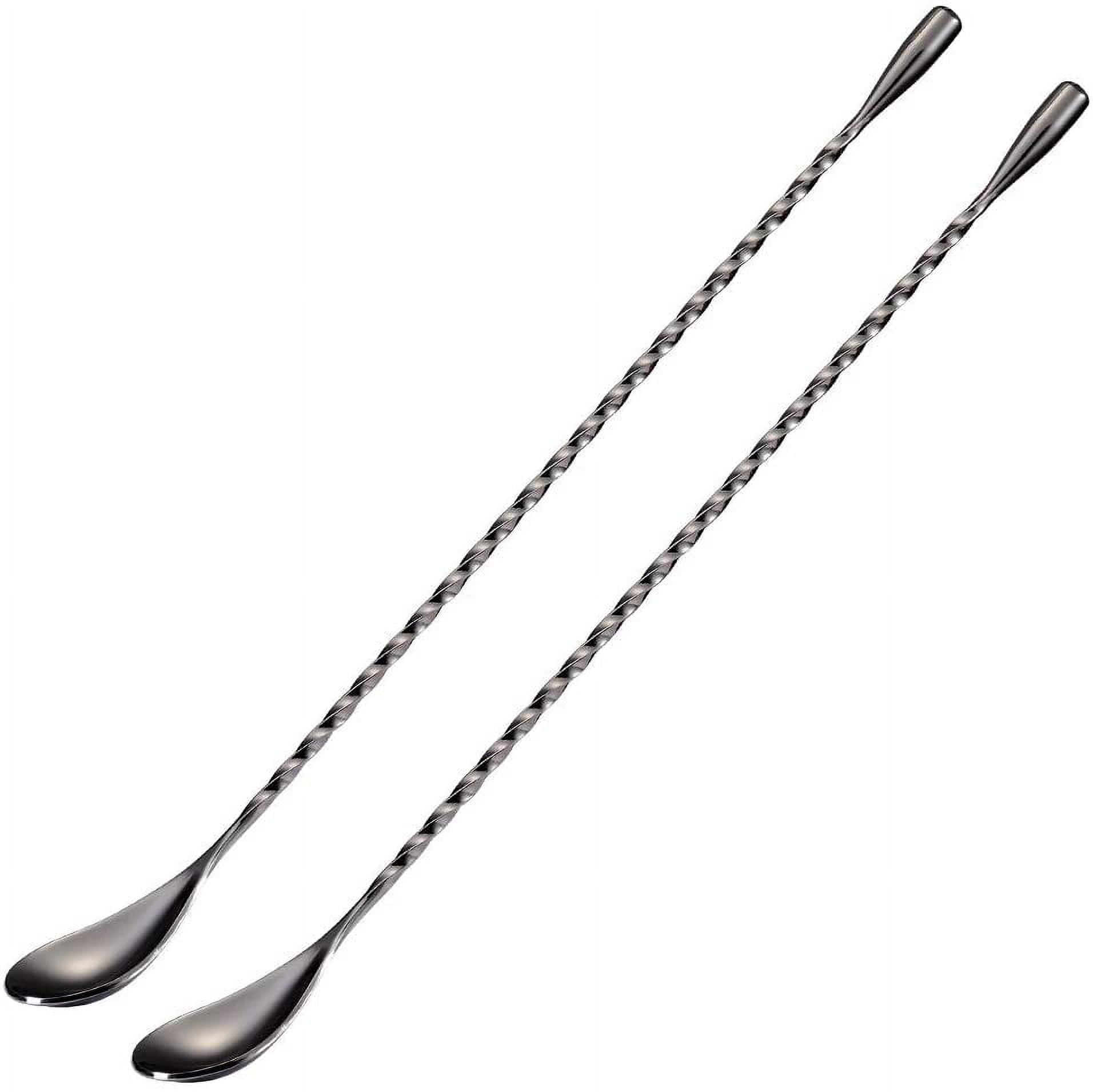 Bar Spoon Cocktail Mixing Stirrers for Drink, Stainless Steel 12 Inches ...