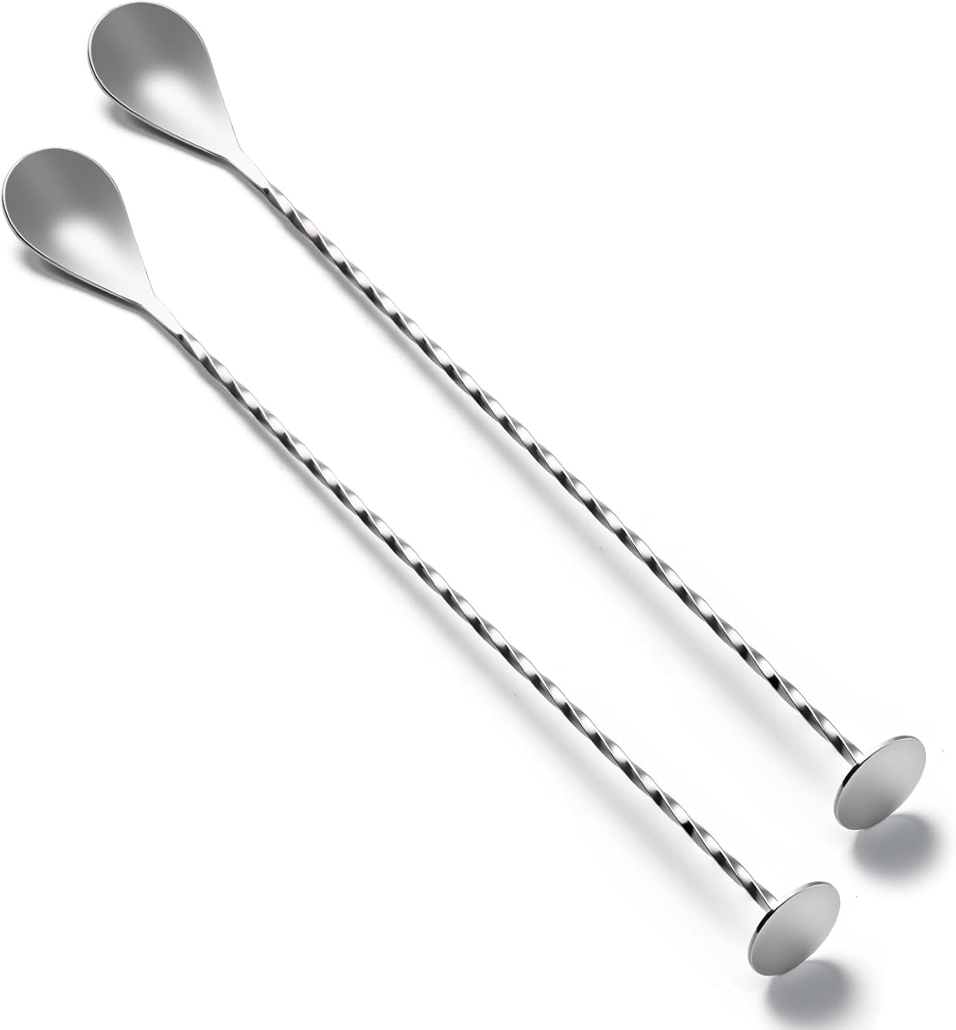 Bar Spoon Cocktail Mixing Stirrers for Drink, Stainless Steel 12 Inches ...