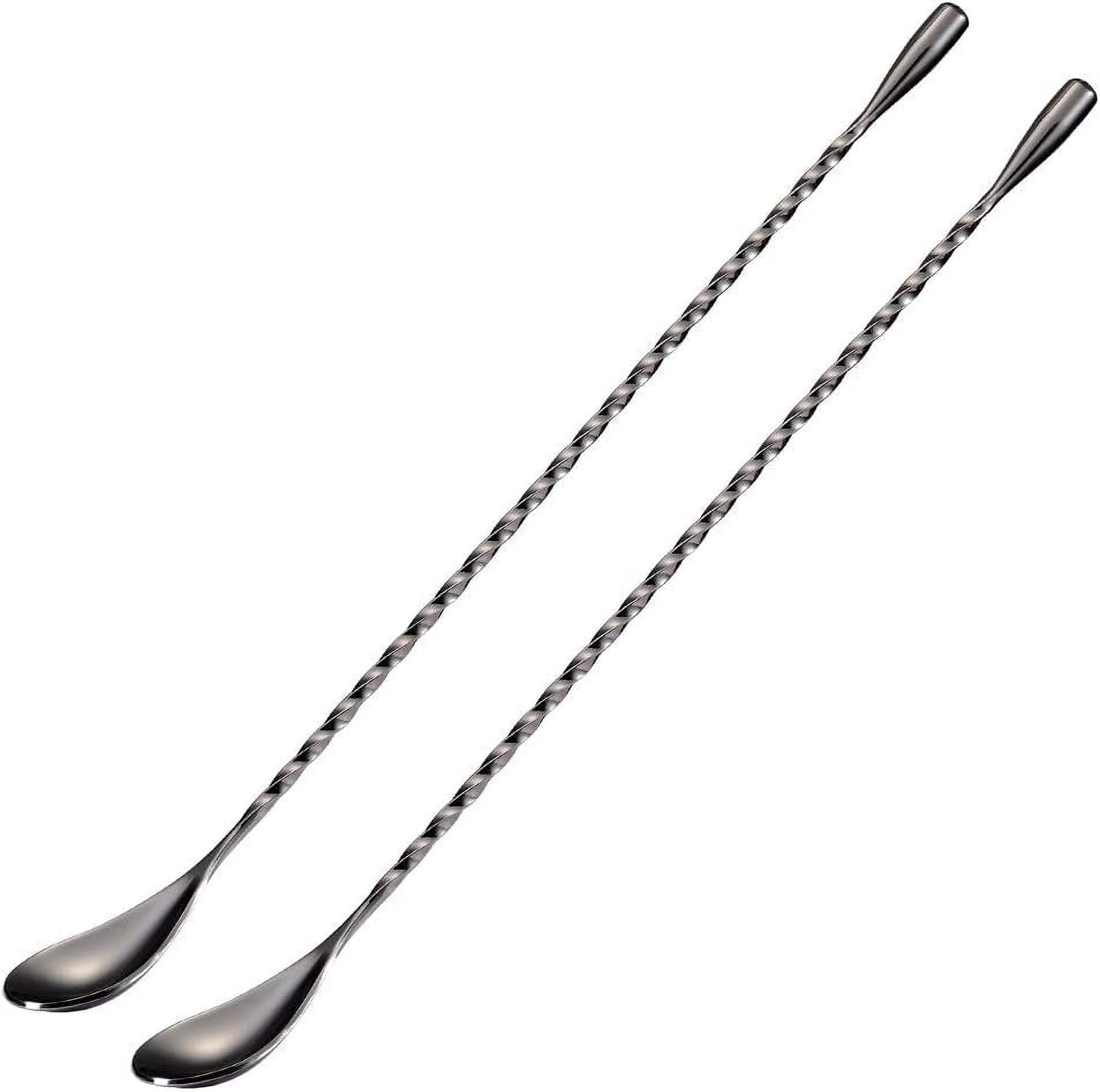 Bar Spoon Cocktail Mixing Stirrers for Drink, Stainless Steel 12 Inches ...