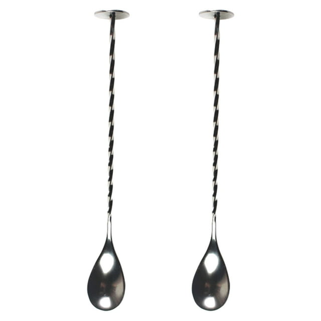 Bar Spoon, Stainless Steel cocktail Mixing spoon with whisk, Bartender ...