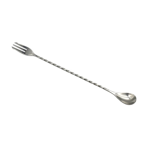 Bar Spoon with Fork End Long Handle Cocktail Shaker Spoon Double Head ...