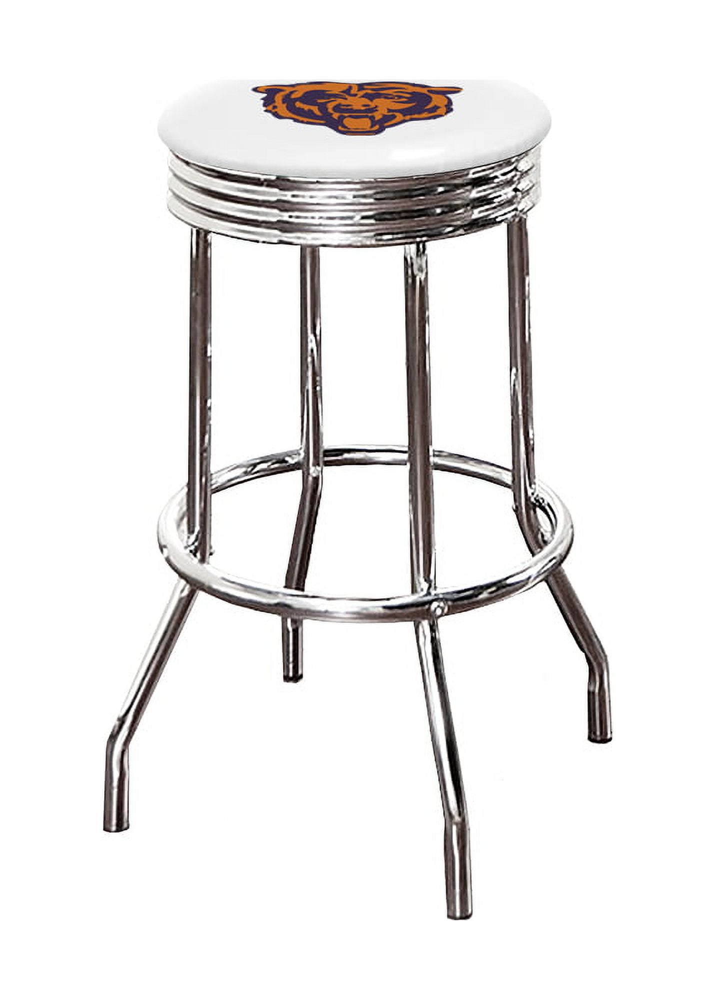 Bar Stool 29" Tall Backless Chrome Metal with Swivel Seat Cushion ...