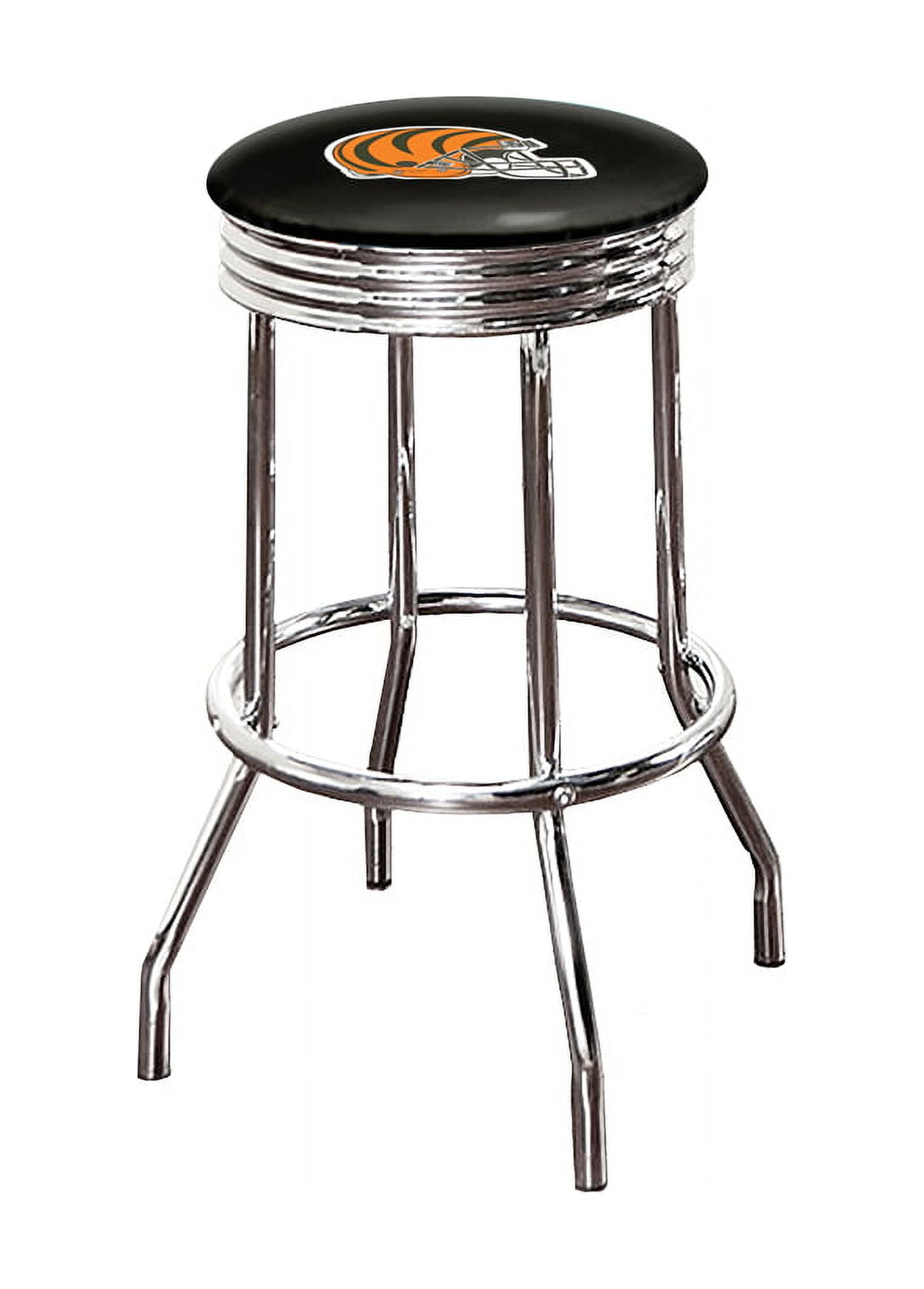 Bar Stool 29" Tall Backless Chrome Metal with Swivel Seat Cushion ...