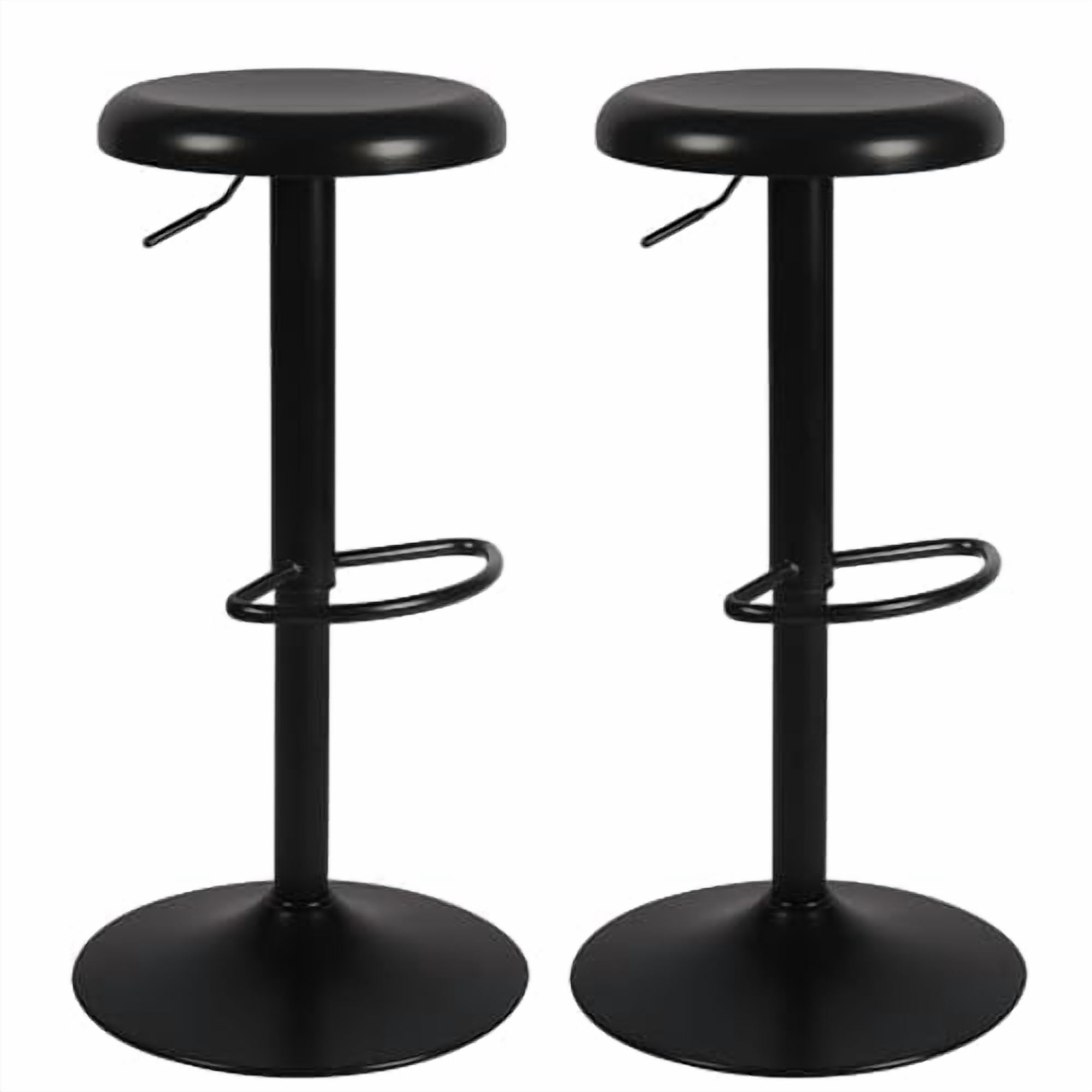 Bar Stool Adjustable Swivel Metal Bar Stool Set of 2, Round Industrial ...