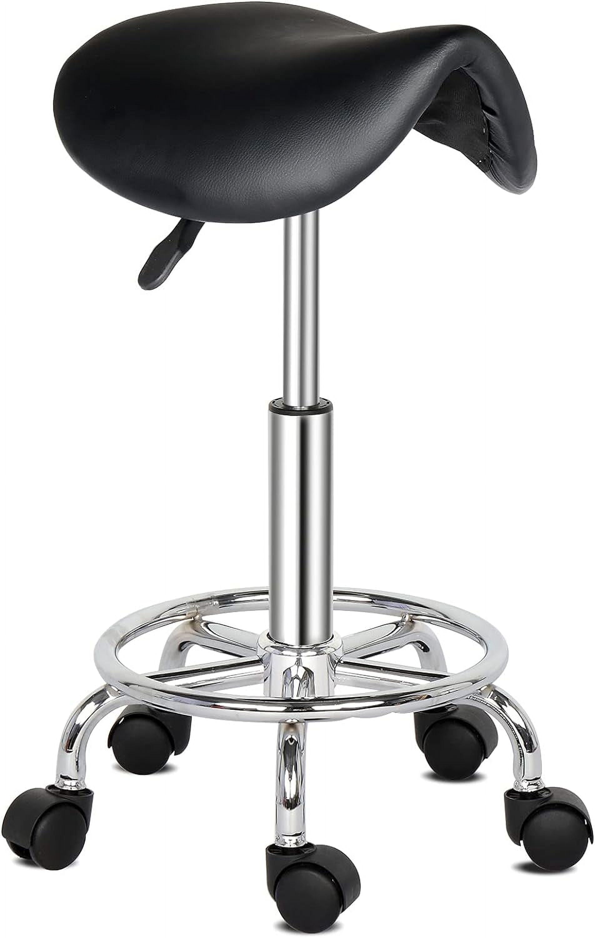 Bar Stool Counter Adjustable Height Salon Rolling Saddle Stools, Modern ...
