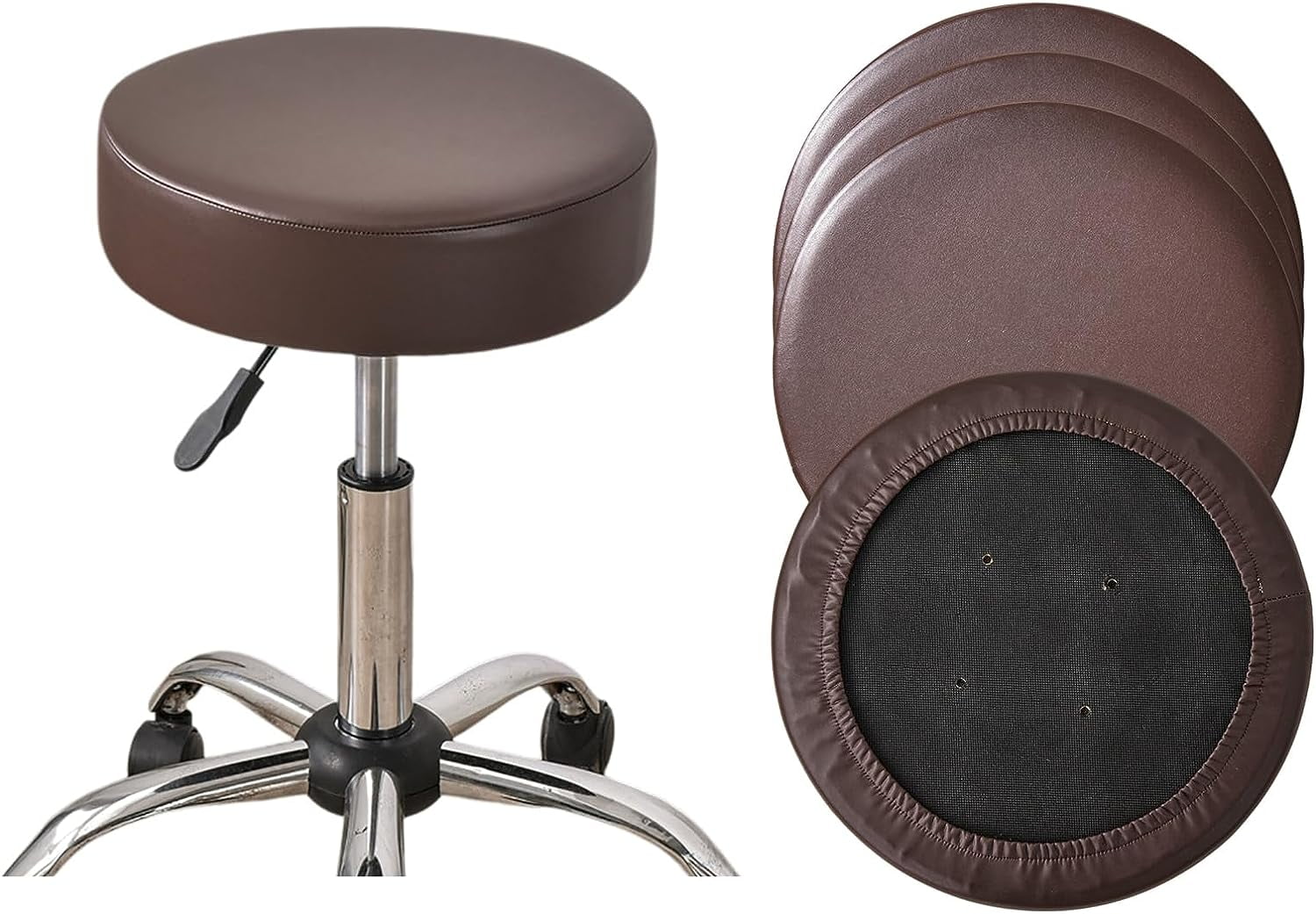 Bar Stool Cover Waterproof Round Seat Cushion Cover Stretch Barstool ...