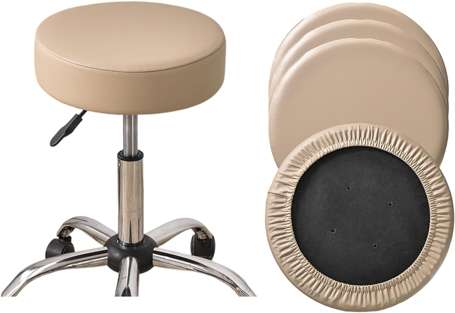 Bar Stool Cover Waterproof Round Seat Cushion Cover Stretch Barstool ...