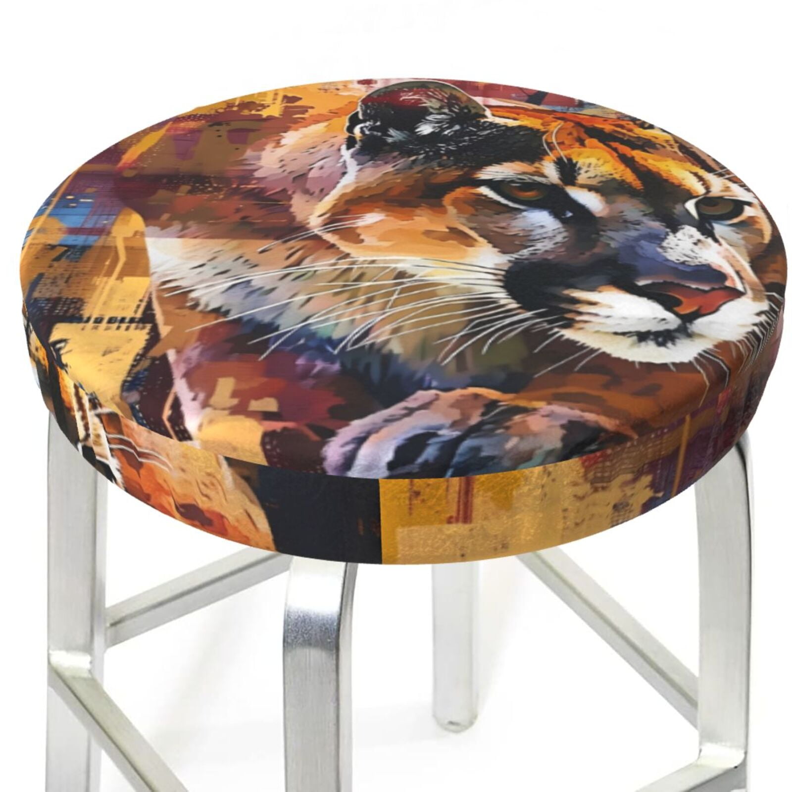 Bar Stool Covers, Abstract Lion Painting Non-Slip Bar Stool Seat Covers ...