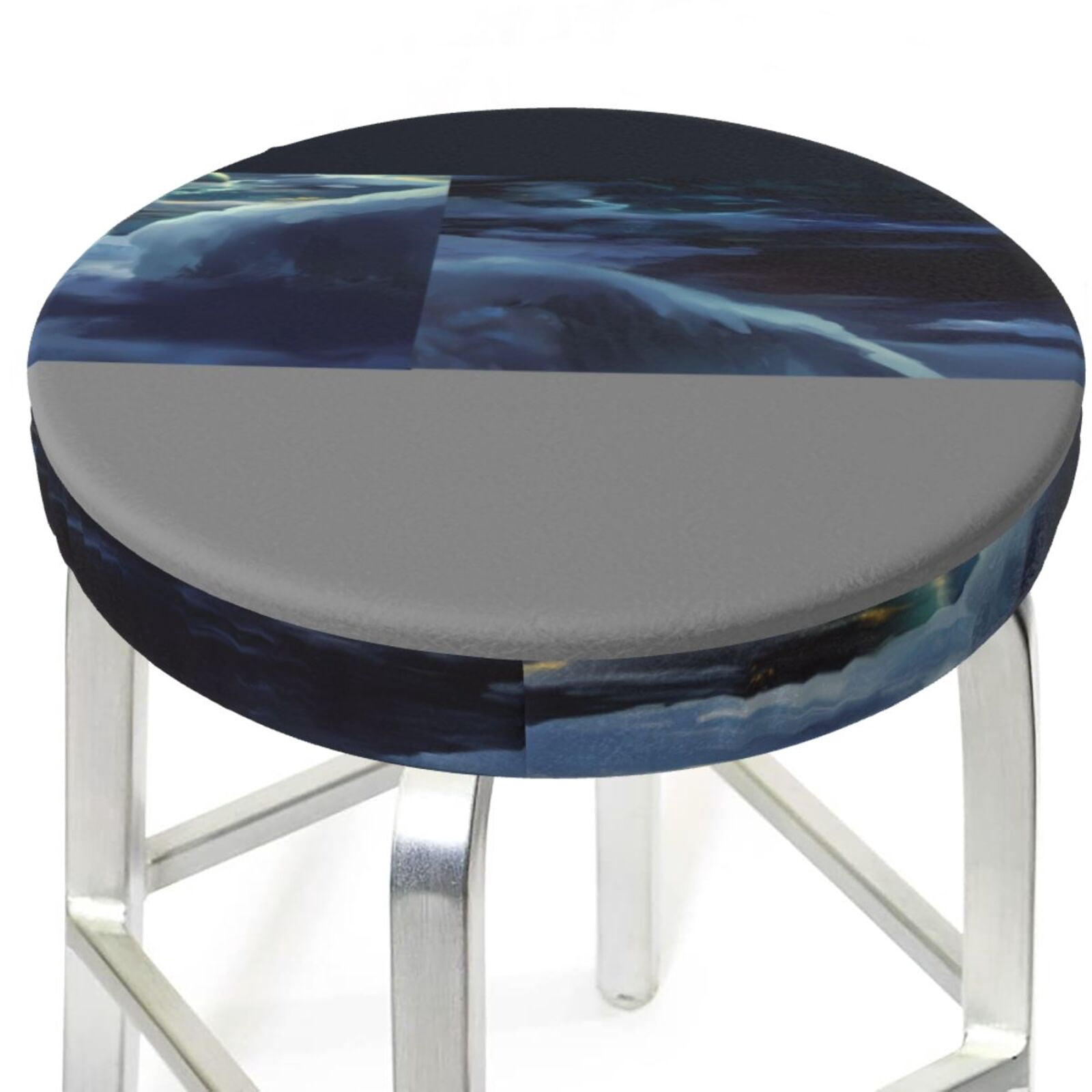 Bar Stool Covers - Aurora Iceberg Seal A Stretch Round Seat Covers with ...