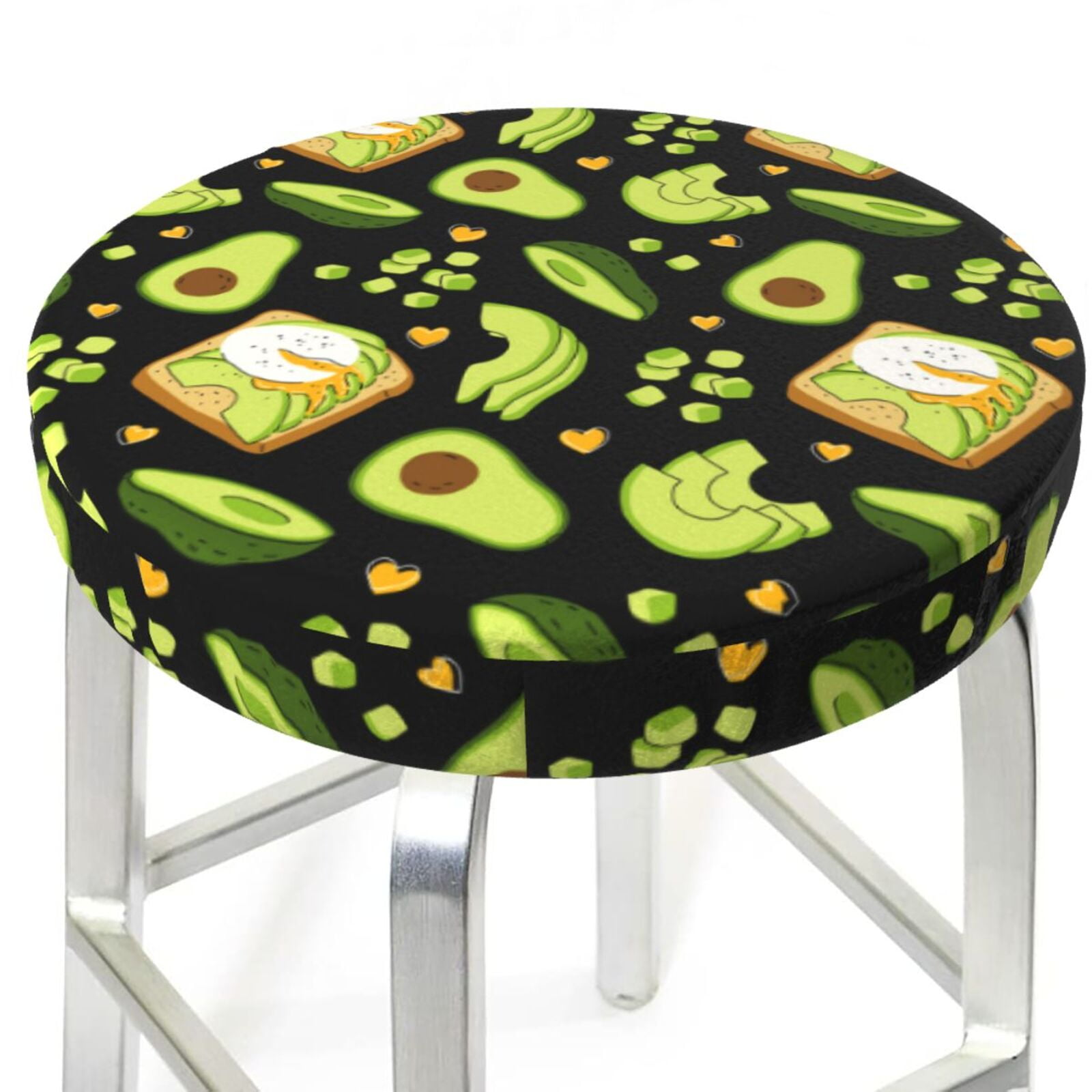 Bar Stool Covers - Avocado Toast Stretch Round Seat Covers with Elastic ...