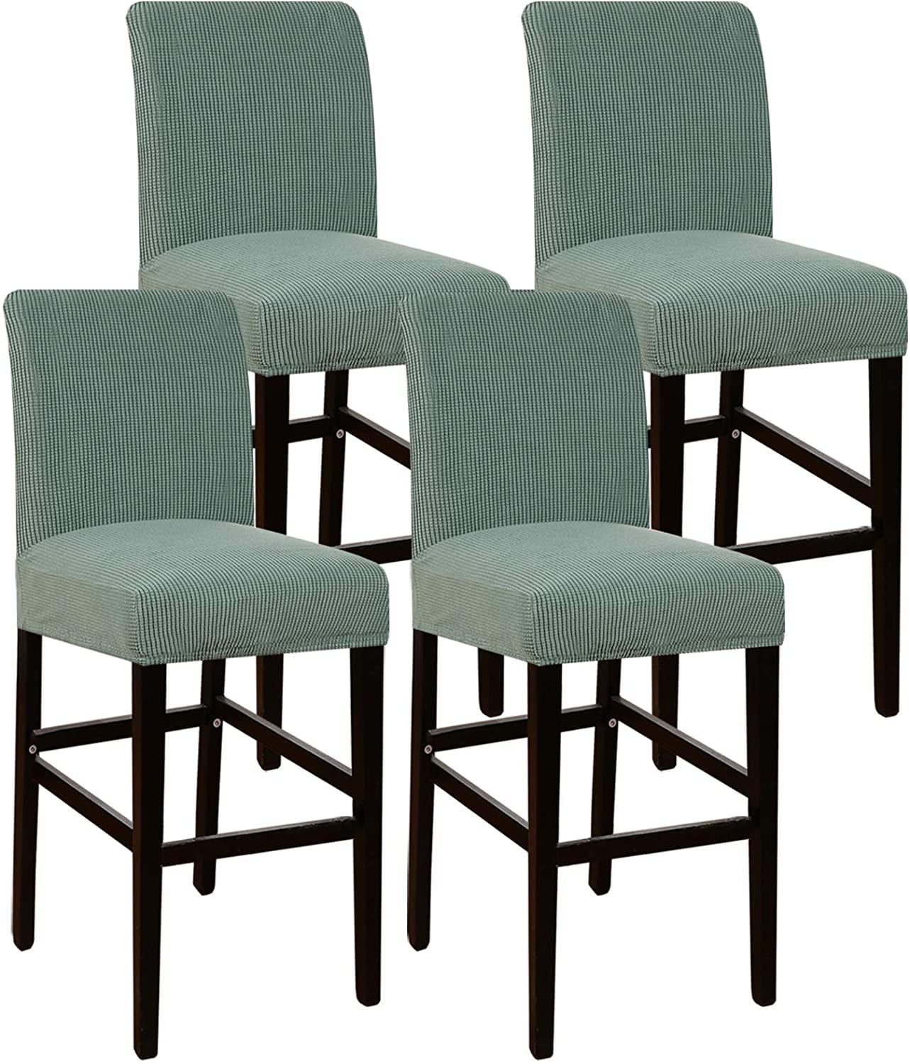 Bar Stool Covers with Backs High Stool Seat Cover 4 Pack High Stretch ...