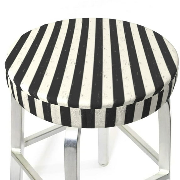 Bar Stool Covers, Black And White Thick Stripes Non-Slip Bar Stool Seat ...