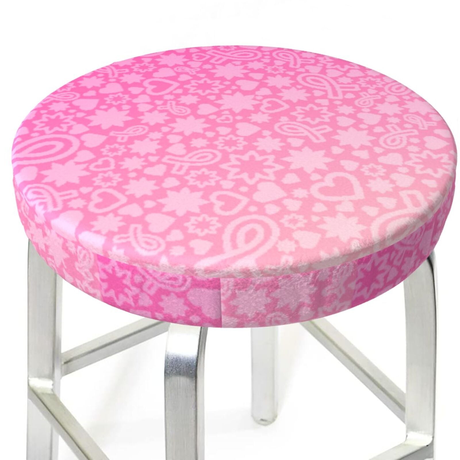 Bar Stool Covers - Breast Cancer Pink Ribbons Awareness Stretch Round ...
