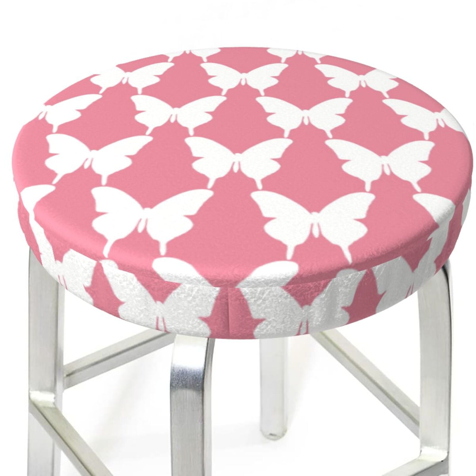 Bar Stool Covers - Butterfly 2 Stretch Round Seat Covers with Elastic ...