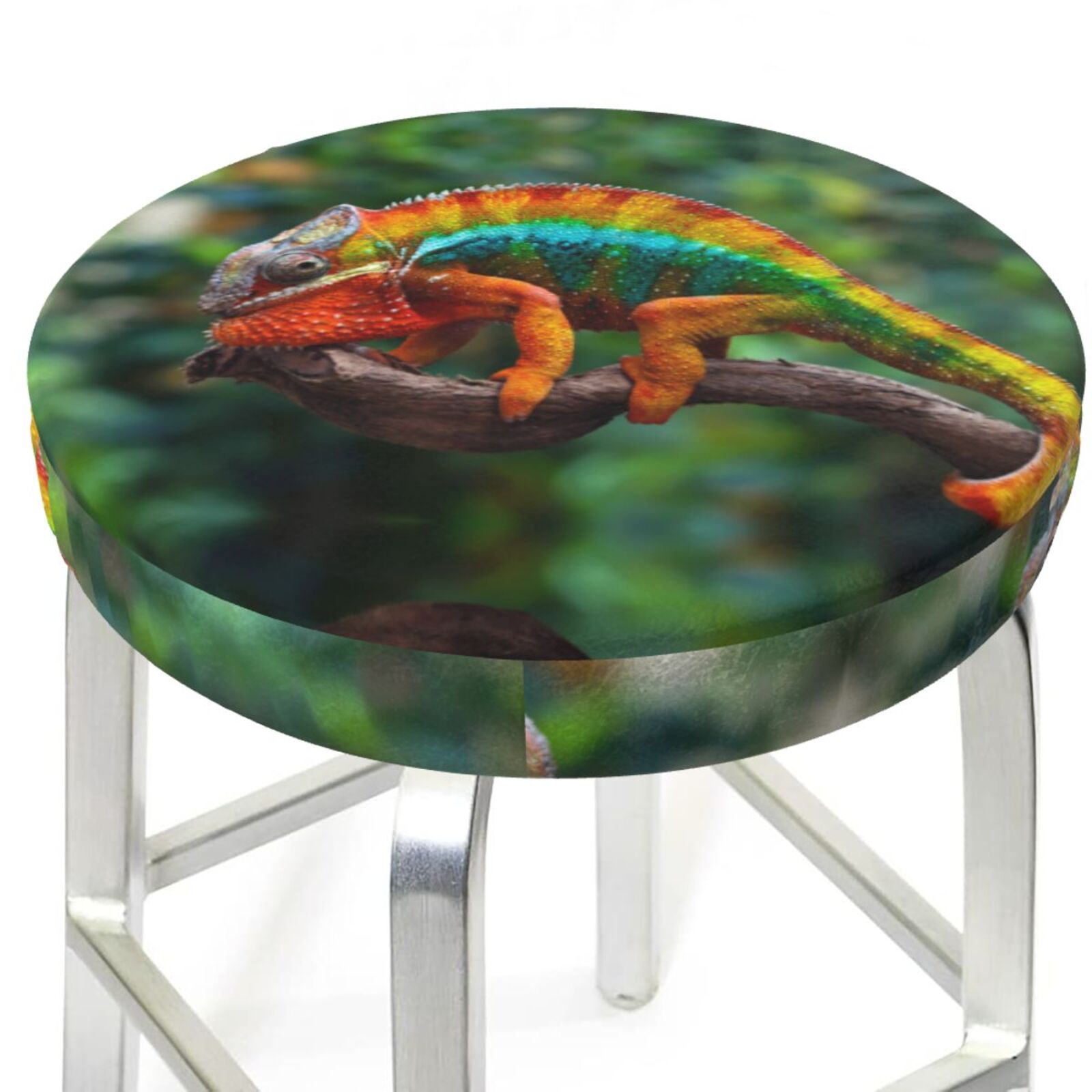Bar Stool Covers - Chameleon Stretch Round Seat Covers with Elastic ...