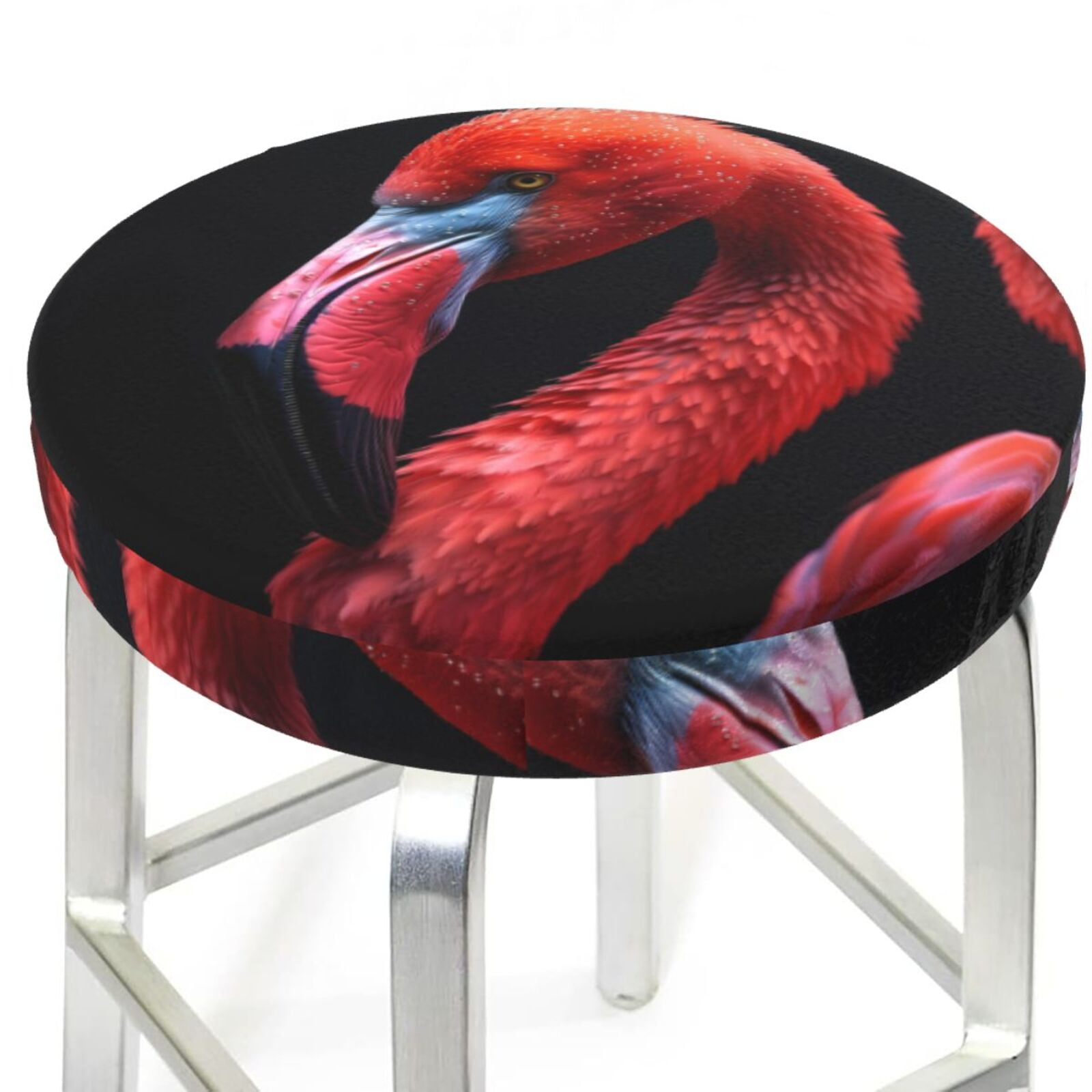 Bar Stool Covers, Closeup Red Flamingo Portrait Non-Slip Bar Stool Seat ...