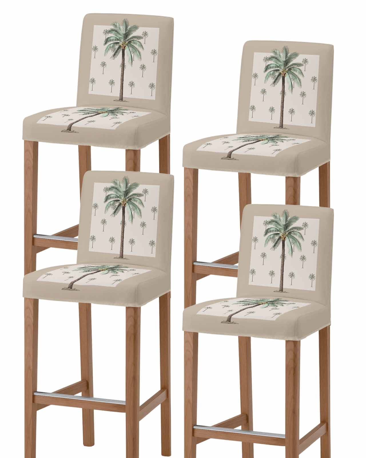 Bar Stool Covers Coconut Palm Trees Bar Chair Cover Set of 4 Stretch ...