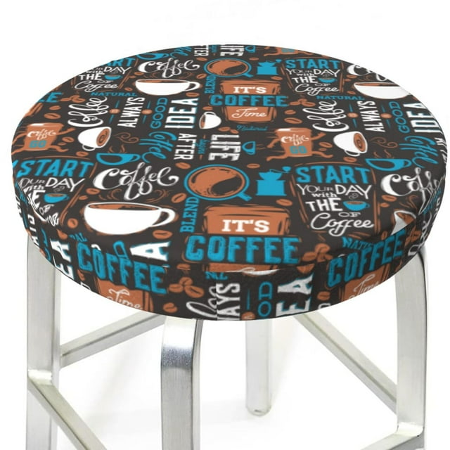 Bar Stool Covers, Coffee Lover Print Non-Slip Bar Stool Seat Covers ...