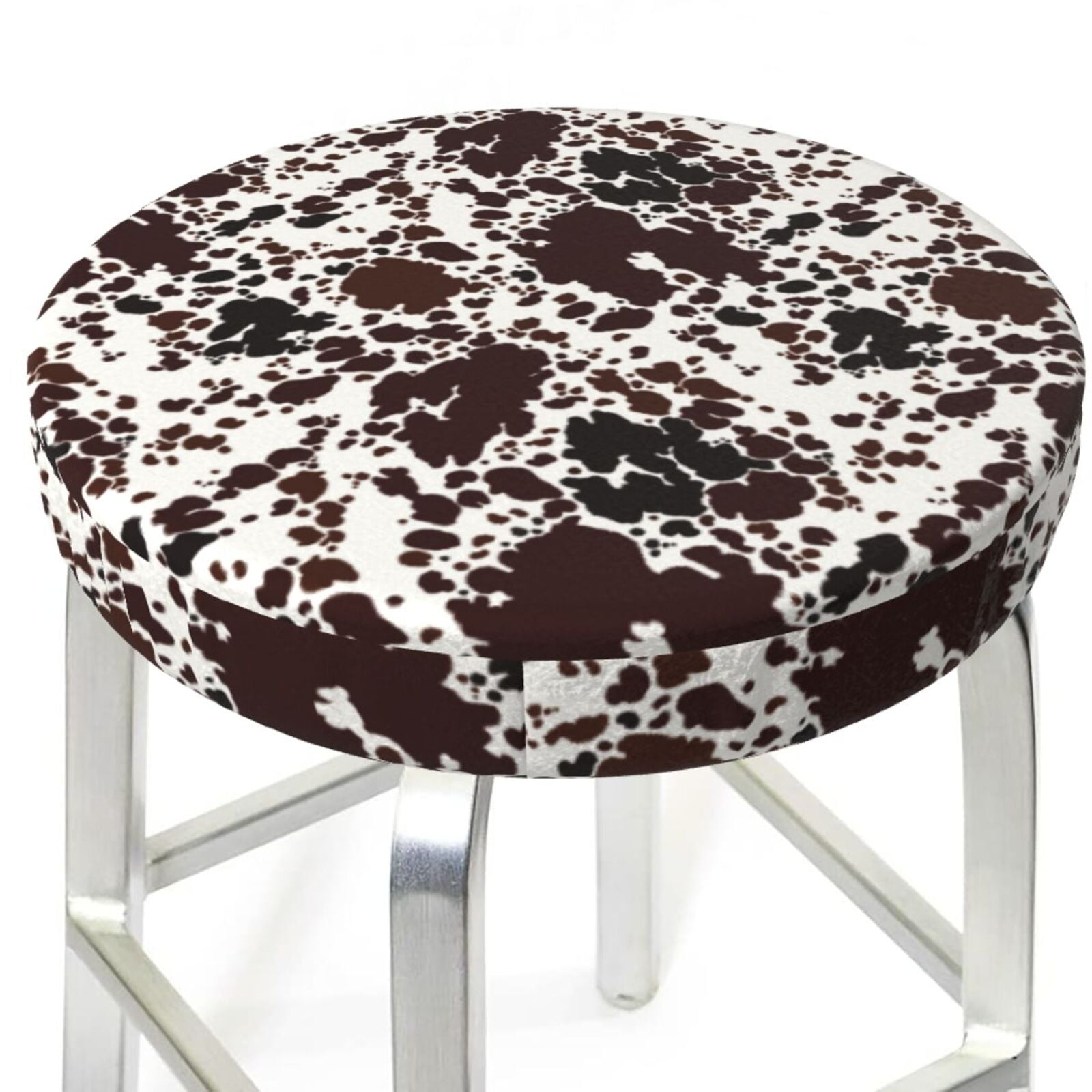Bar Stool Covers - Cow Skin Stretch Round Seat Covers with Elastic ...