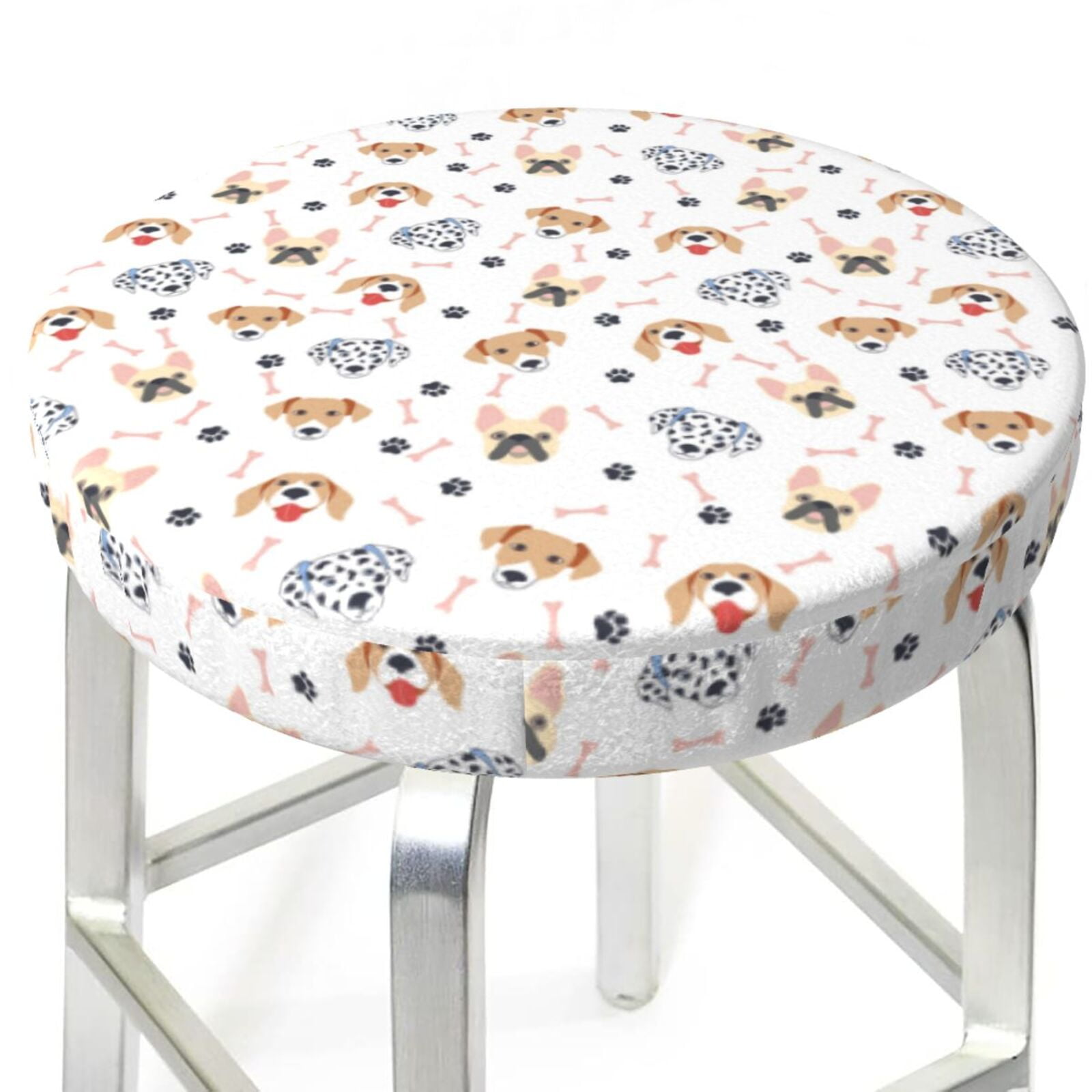 Bar Stool Covers - Cute Cartoon Dogs Stretch Round Seat Covers with ...