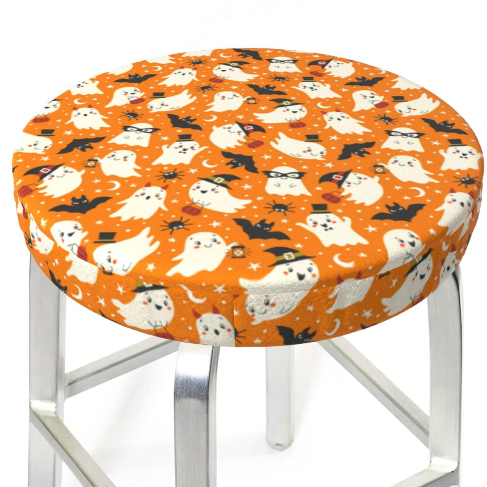 Bar Stool Covers - Cute Ghosts Stretch Round Seat Covers with Elastic ...