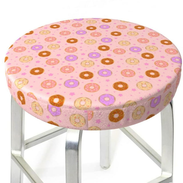 Bar Stool Covers - Donuts Stretch Round Seat Covers with Elastic Bands ...