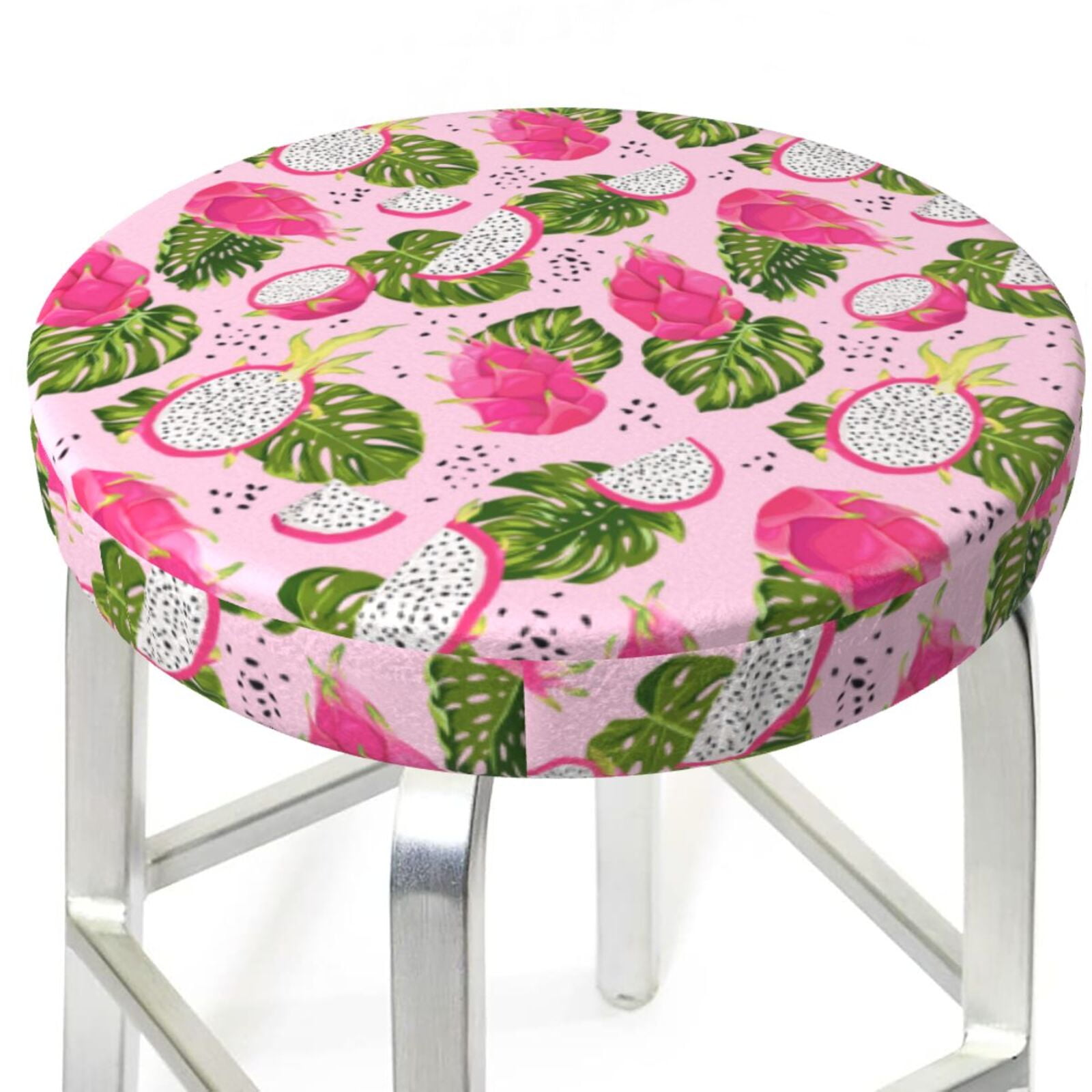 Bar Stool Covers - Dragon Fruits Stretch Round Seat Covers with Elastic ...