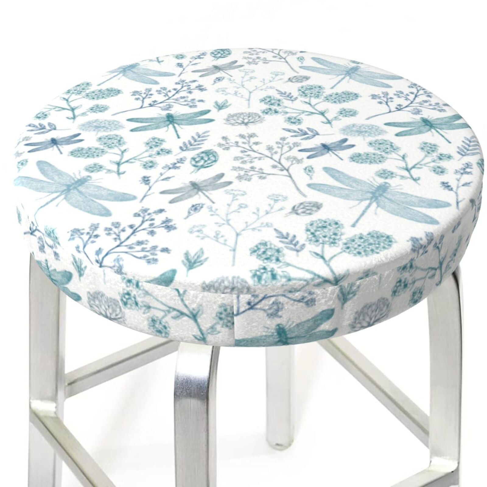 Bar Stool Covers - Dragonfly Stretch Round Seat Covers with Elastic Bands Bar Stool Seat Covers ...
